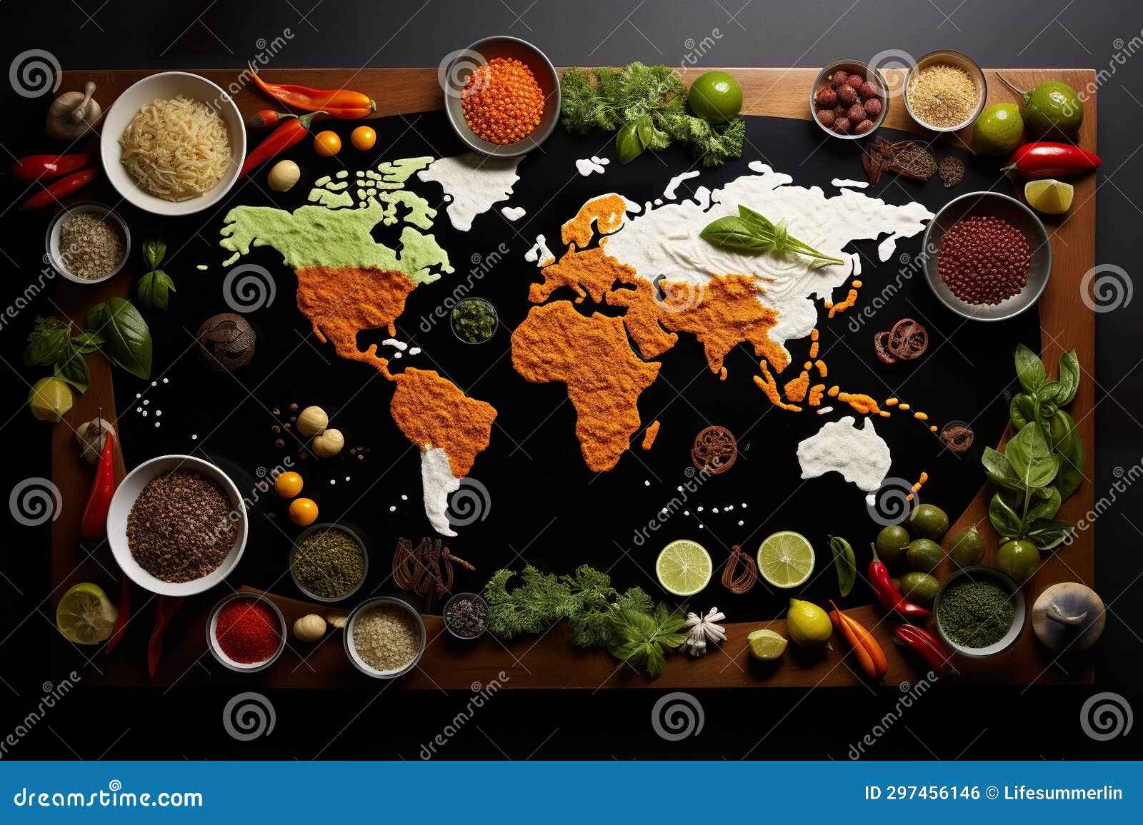 Explore the World through Delectable Culinary Diversity. Stock Photo ...