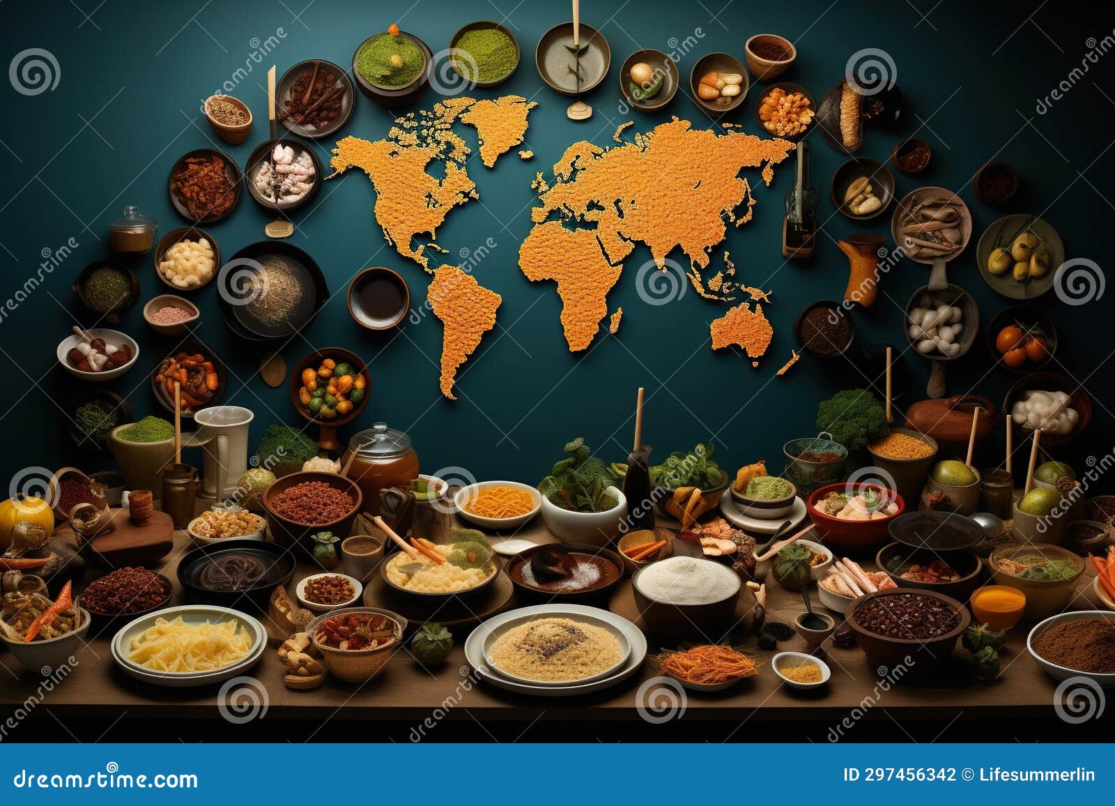 Explore the World through Delectable Culinary Diversity. Stock ...