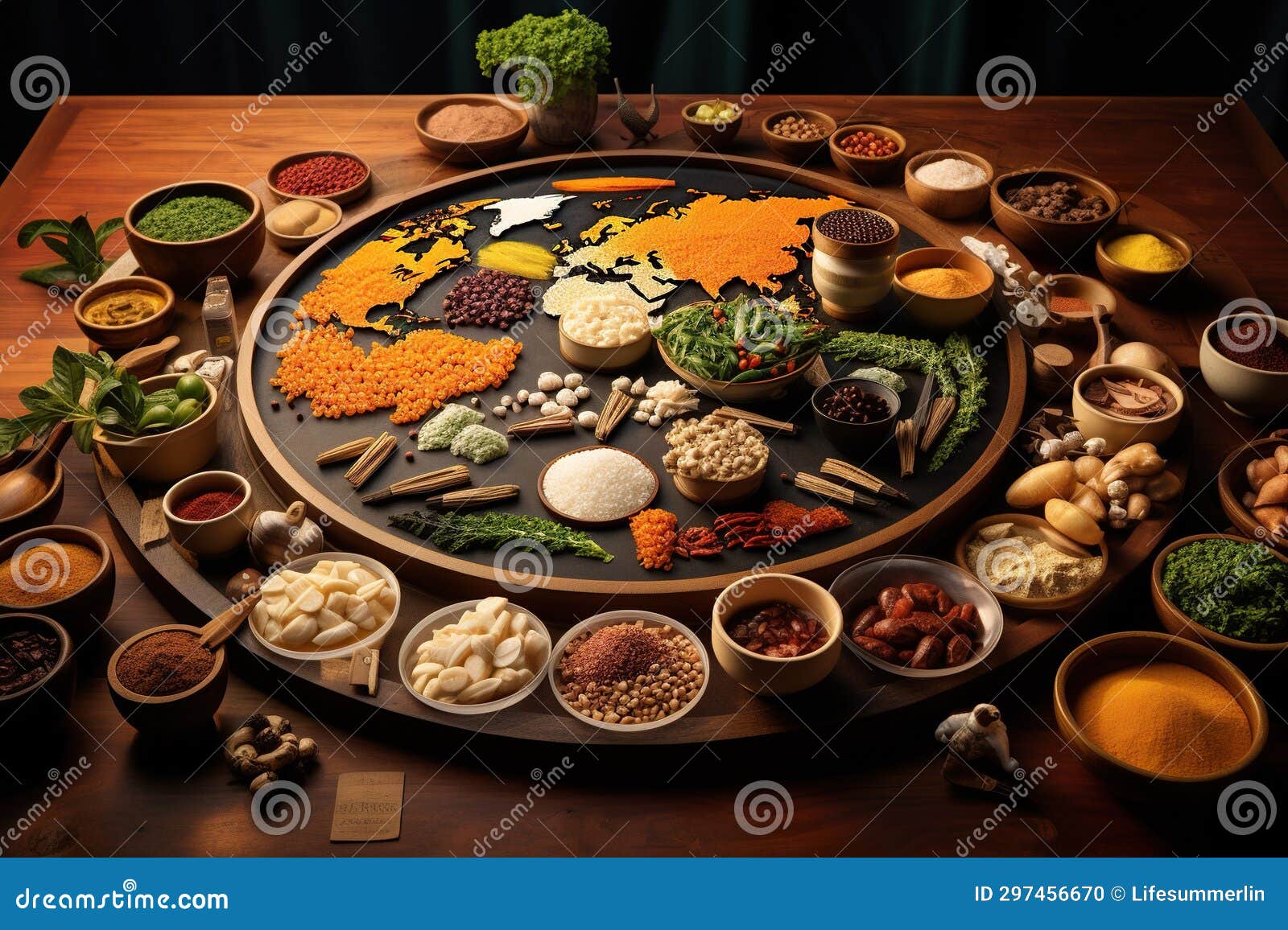 Explore the World through Delectable Culinary Diversity. Stock Photo ...