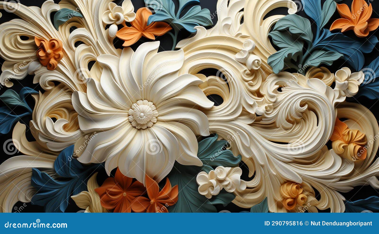 Embossed Art Techniques: Intricate Patterns on Canvas Stock ...