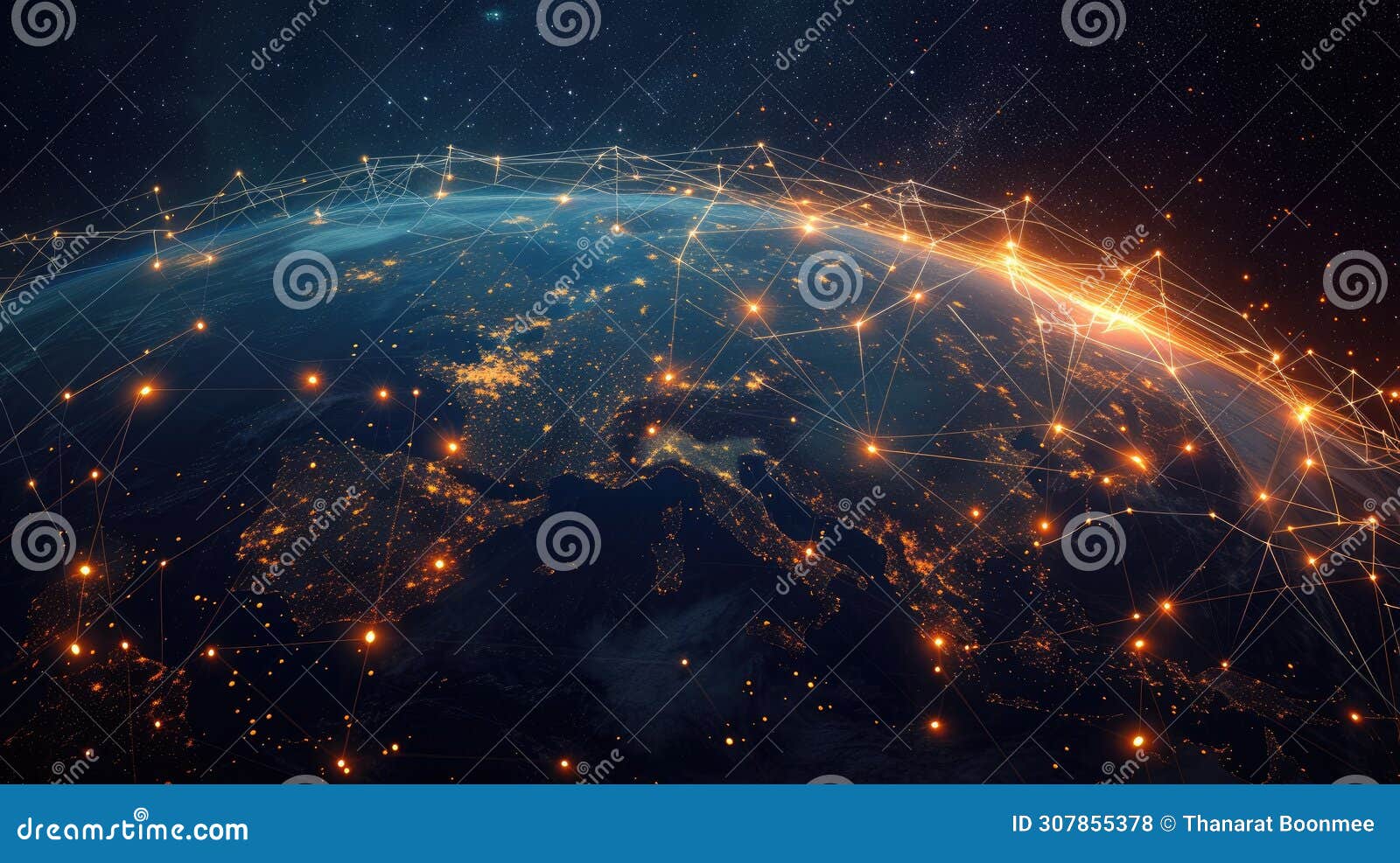 Explore a World of Interconnected Countries Against a Dark Background ...