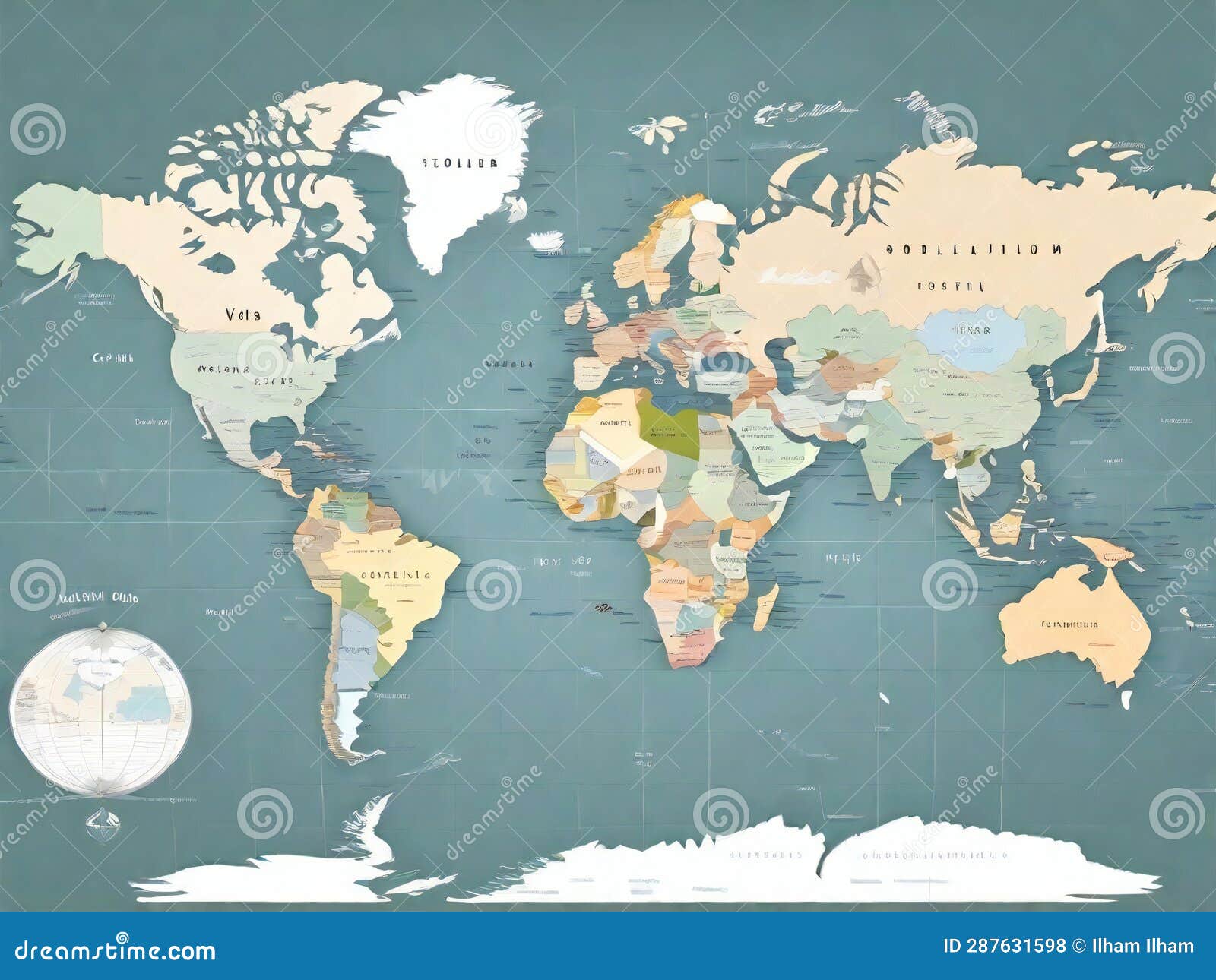 Explore the World Stunning World Map Art Stock Illustration ...
