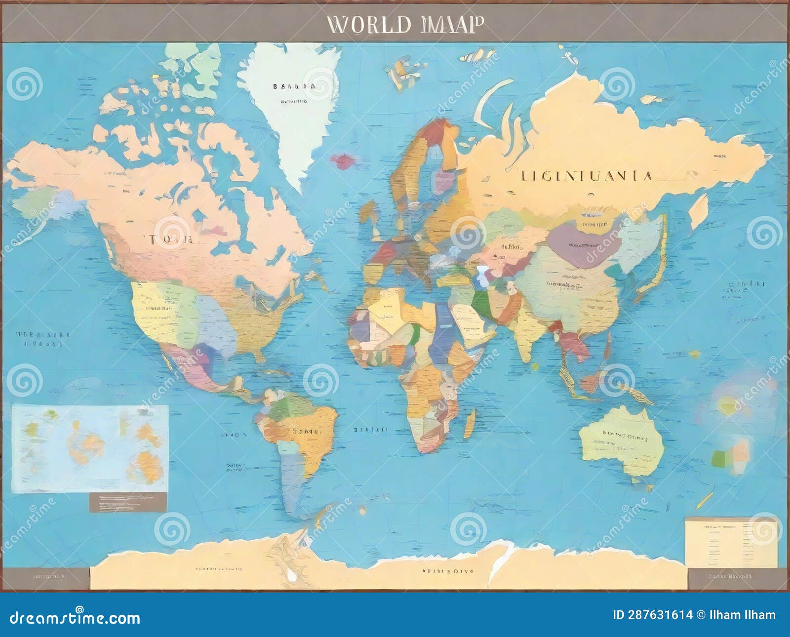 Explore the World Stunning World Map Art Stock Illustration ...