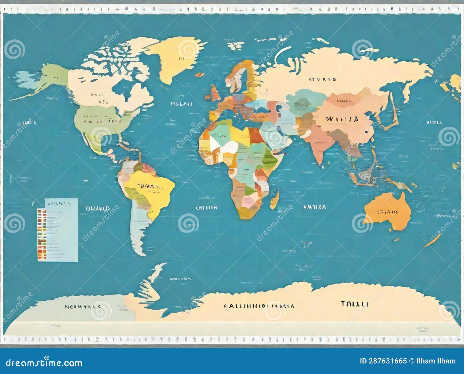 Explore the World Stunning World Map Art Stock Illustration ...