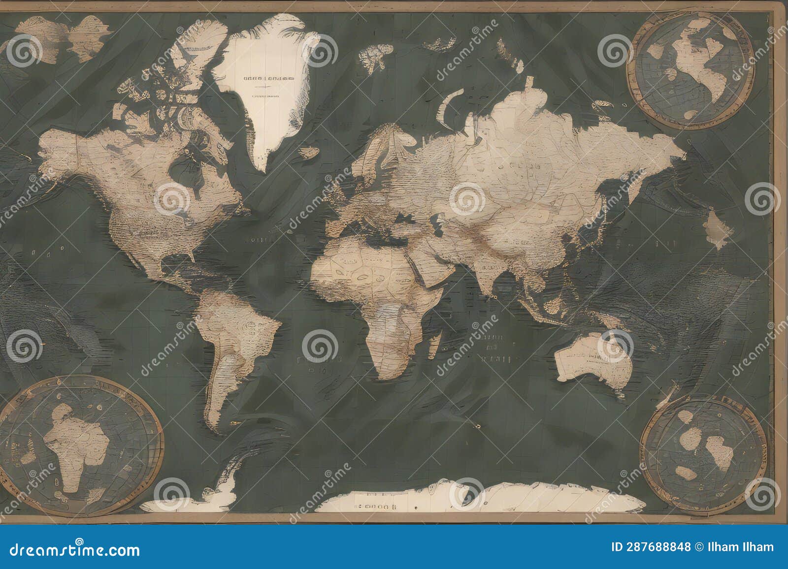 Explore the World Stunning World Map Art Stock Illustration ...