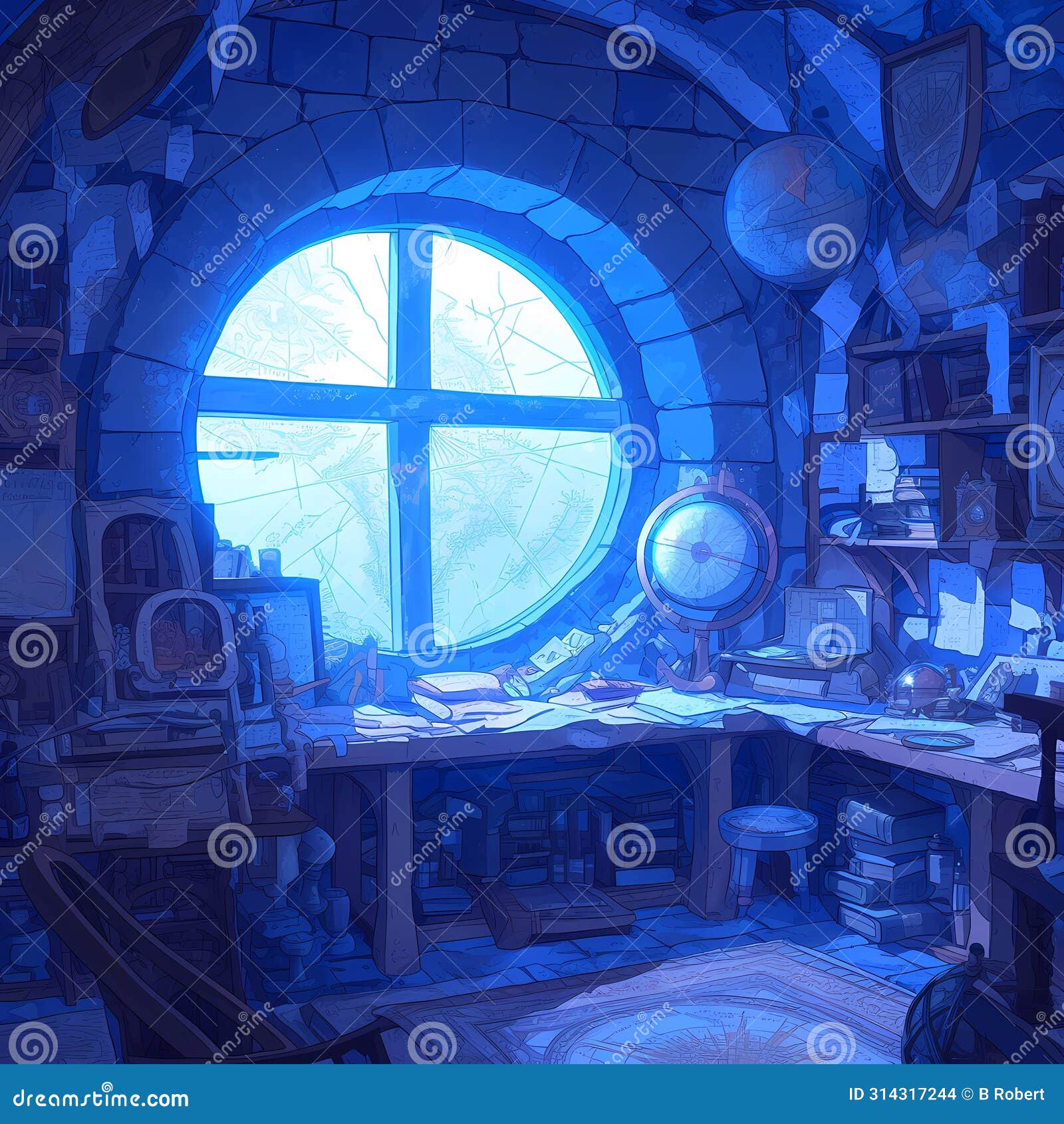 Explore the World with a Medieval Cartographer S Study Stock ...