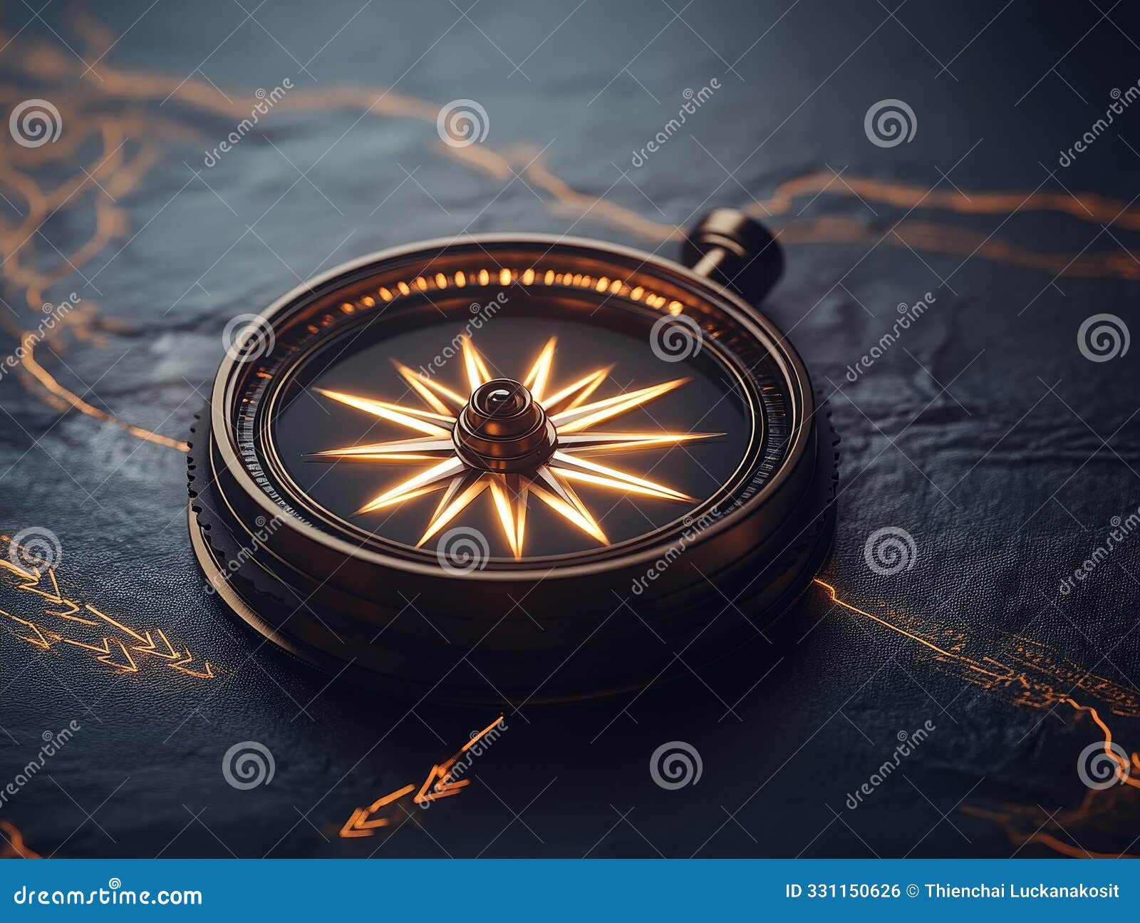 Explore The World: A Mesmerizing Compass Illuminated On A Vintage Map, Guiding Your Journey ...