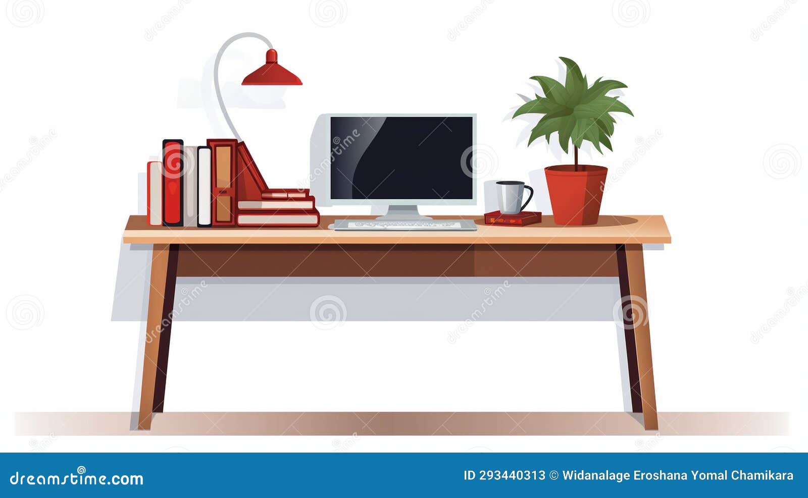 Enhancing Workspace Design Office Table Vector Art Inspiration Stock ...