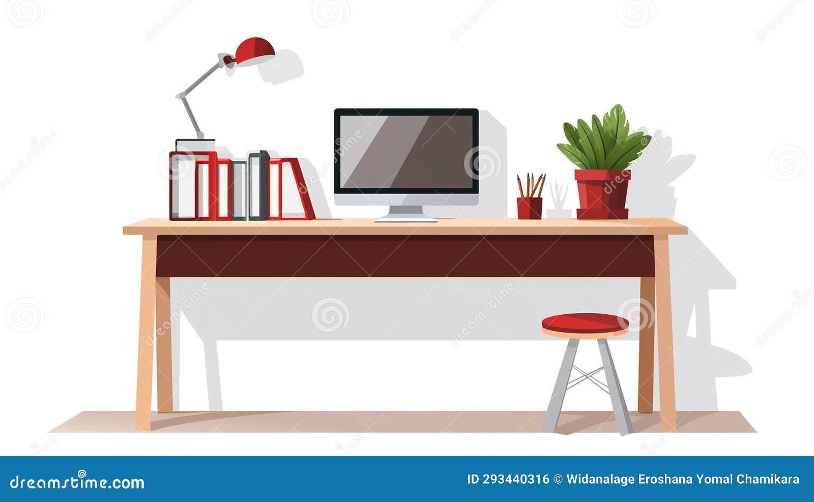 Enhancing Workspace Design Office Table Vector Art Inspiration Stock ...