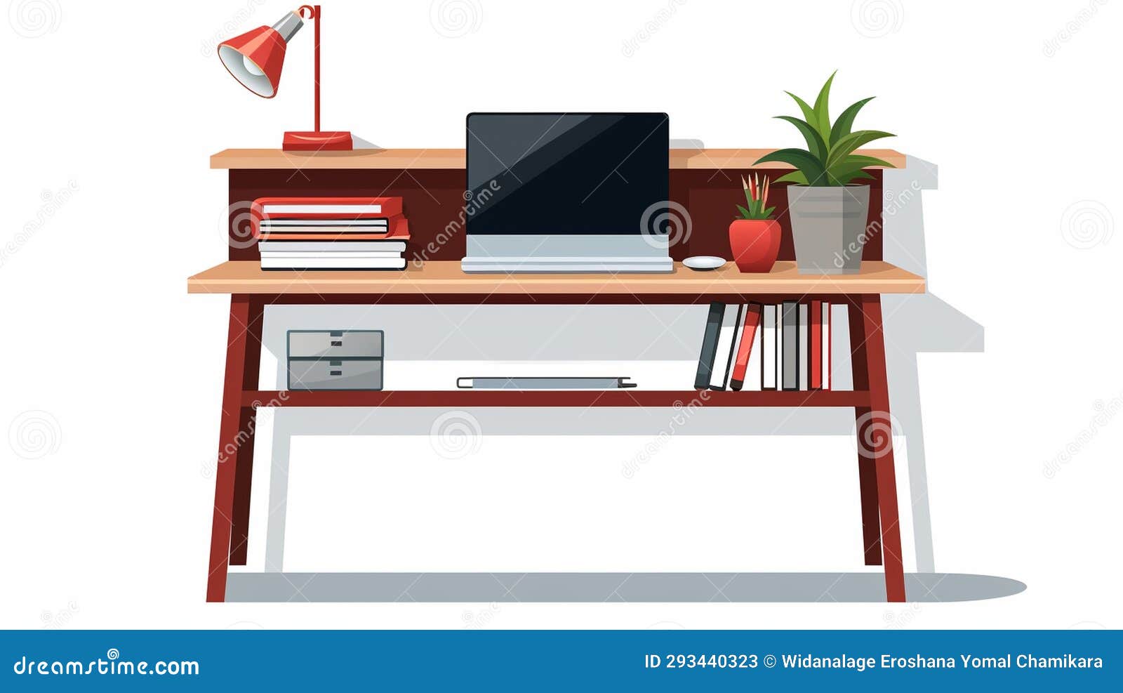 Enhancing Workspace Design Office Table Vector Art Inspiration Stock ...