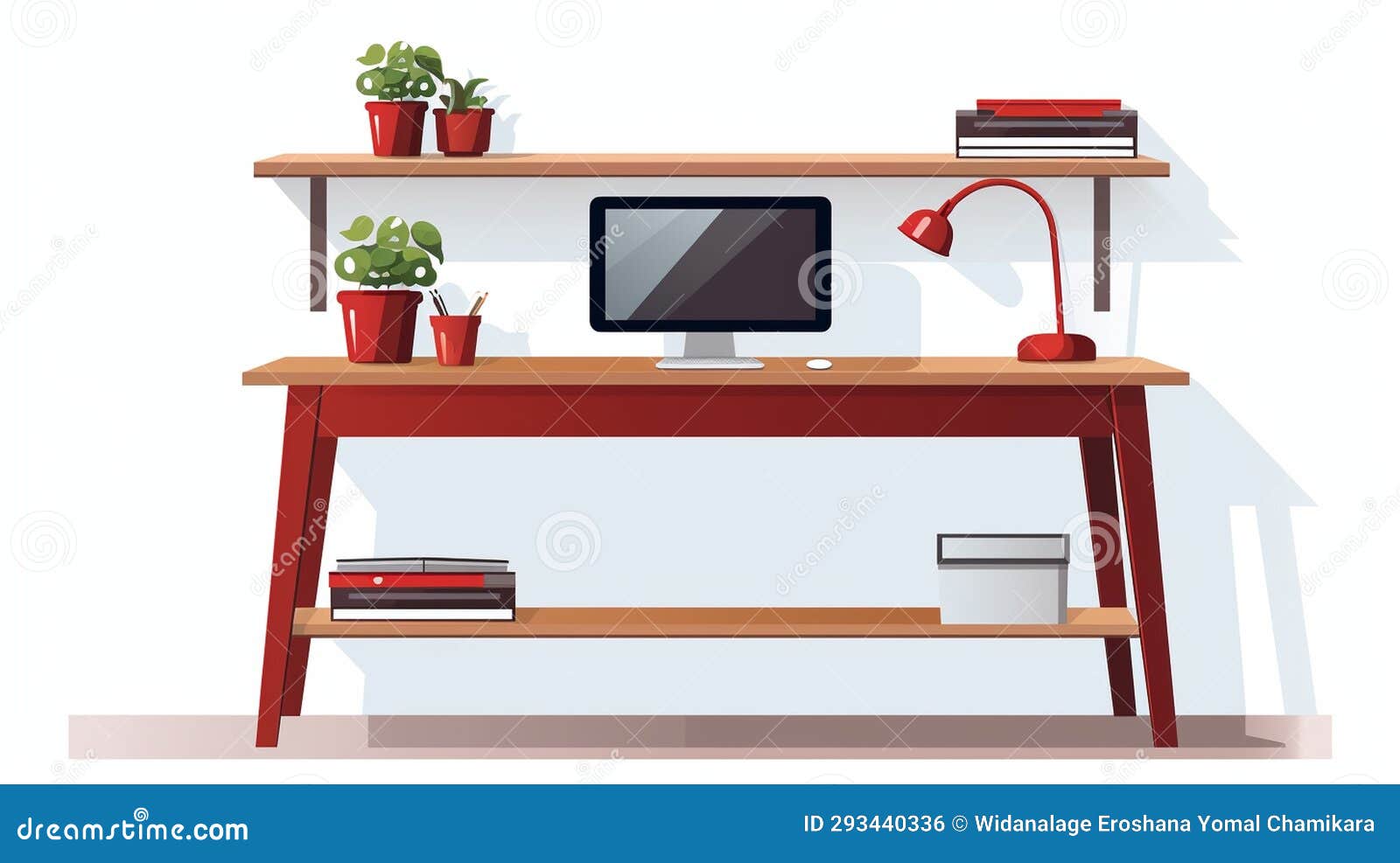 Enhancing Workspace Design Office Table Vector Art Inspiration Stock ...