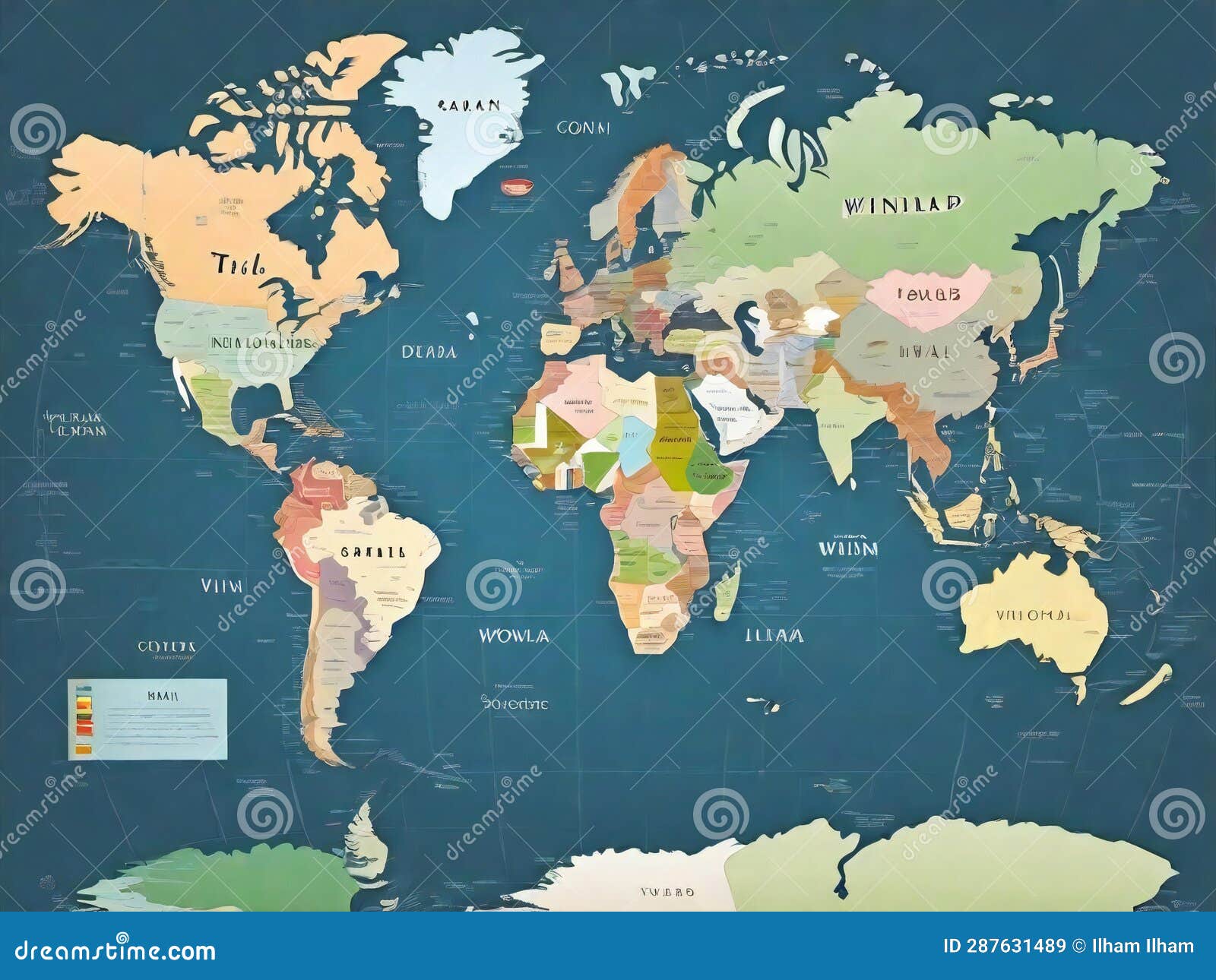 Explore the World Stunning World Map Art Stock Image - Image of explore ...