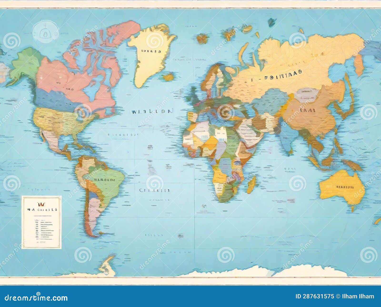 Explore the World Stunning World Map Art Stock Illustration ...