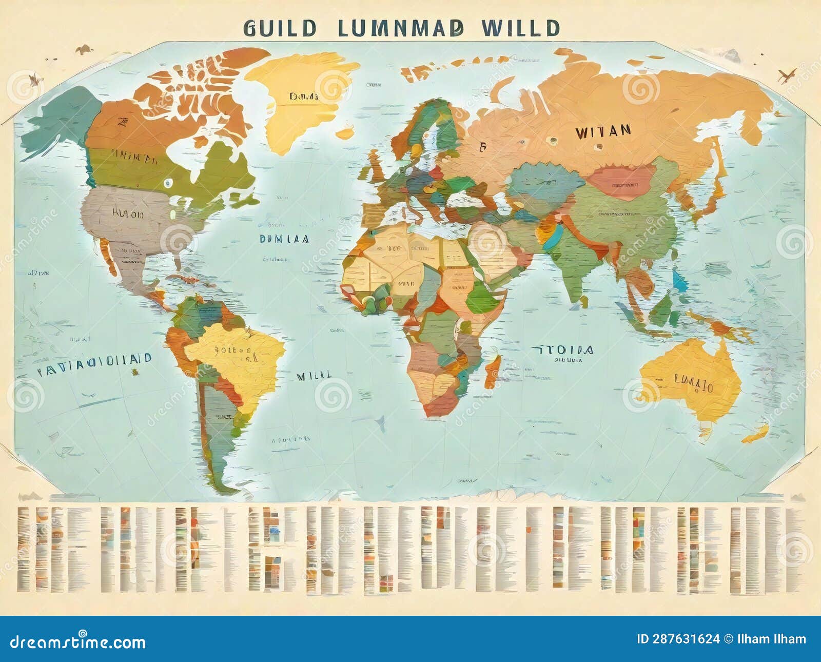 Explore the World Stunning World Map Art Stock Illustration ...