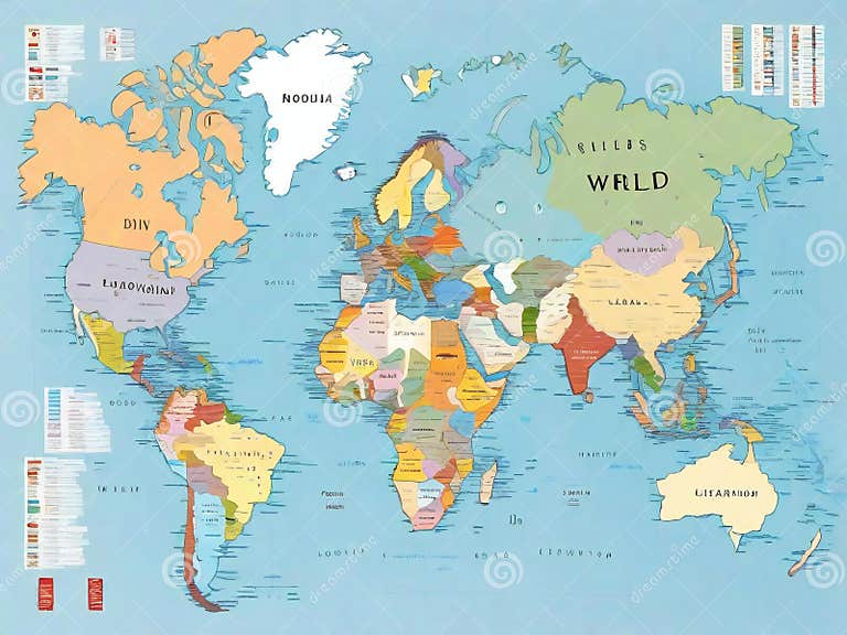 Explore the World Stunning World Map Art Stock Illustration ...