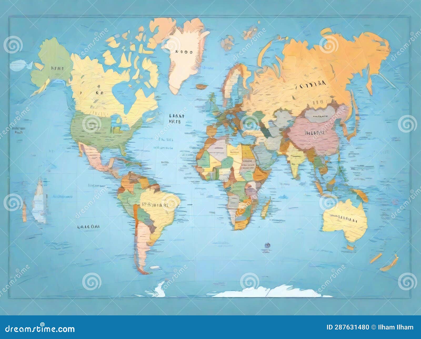 Explore the World Stunning World Map Art Stock Photo - Image of explore ...