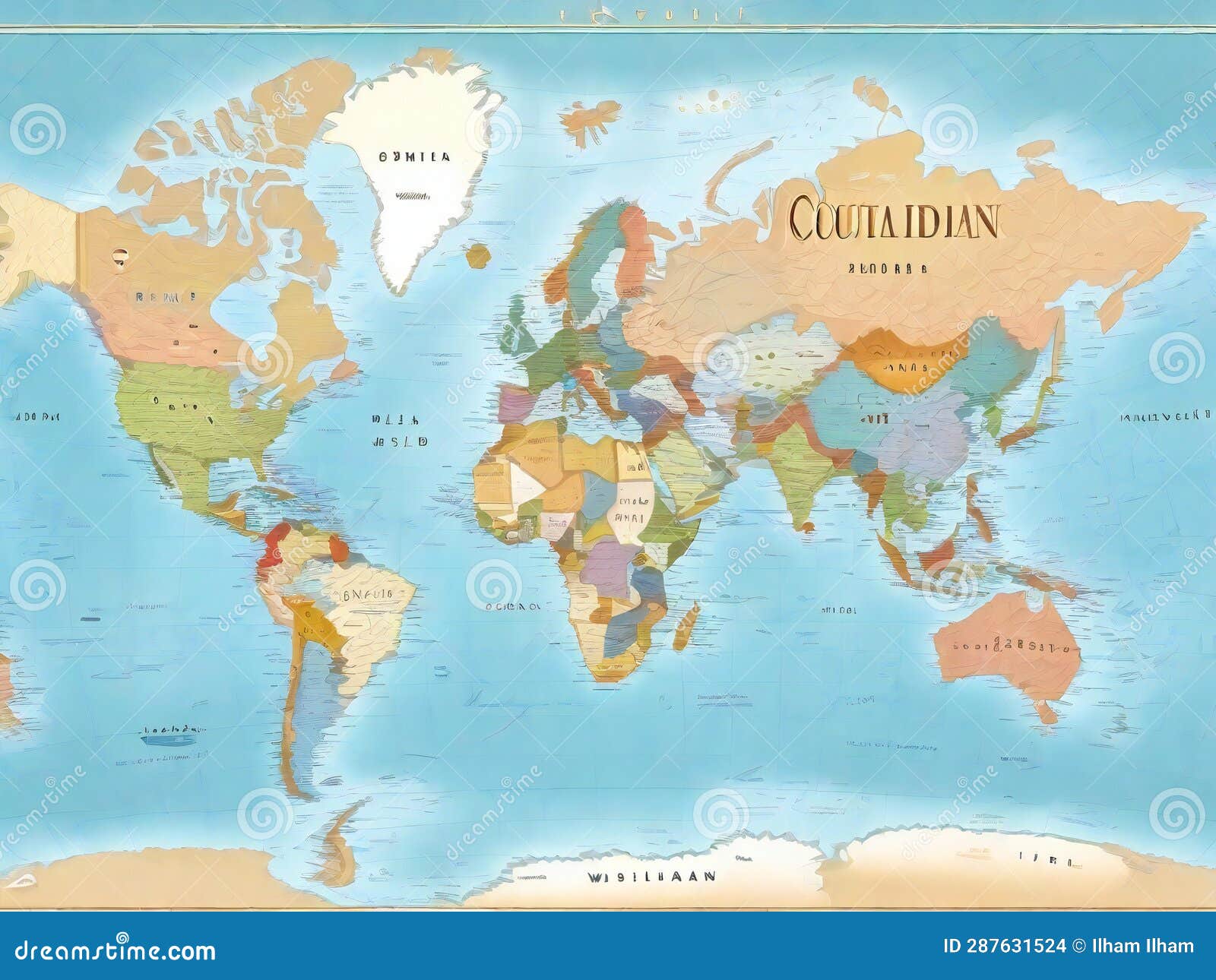 Explore the World Stunning World Map Art Stock Illustration ...