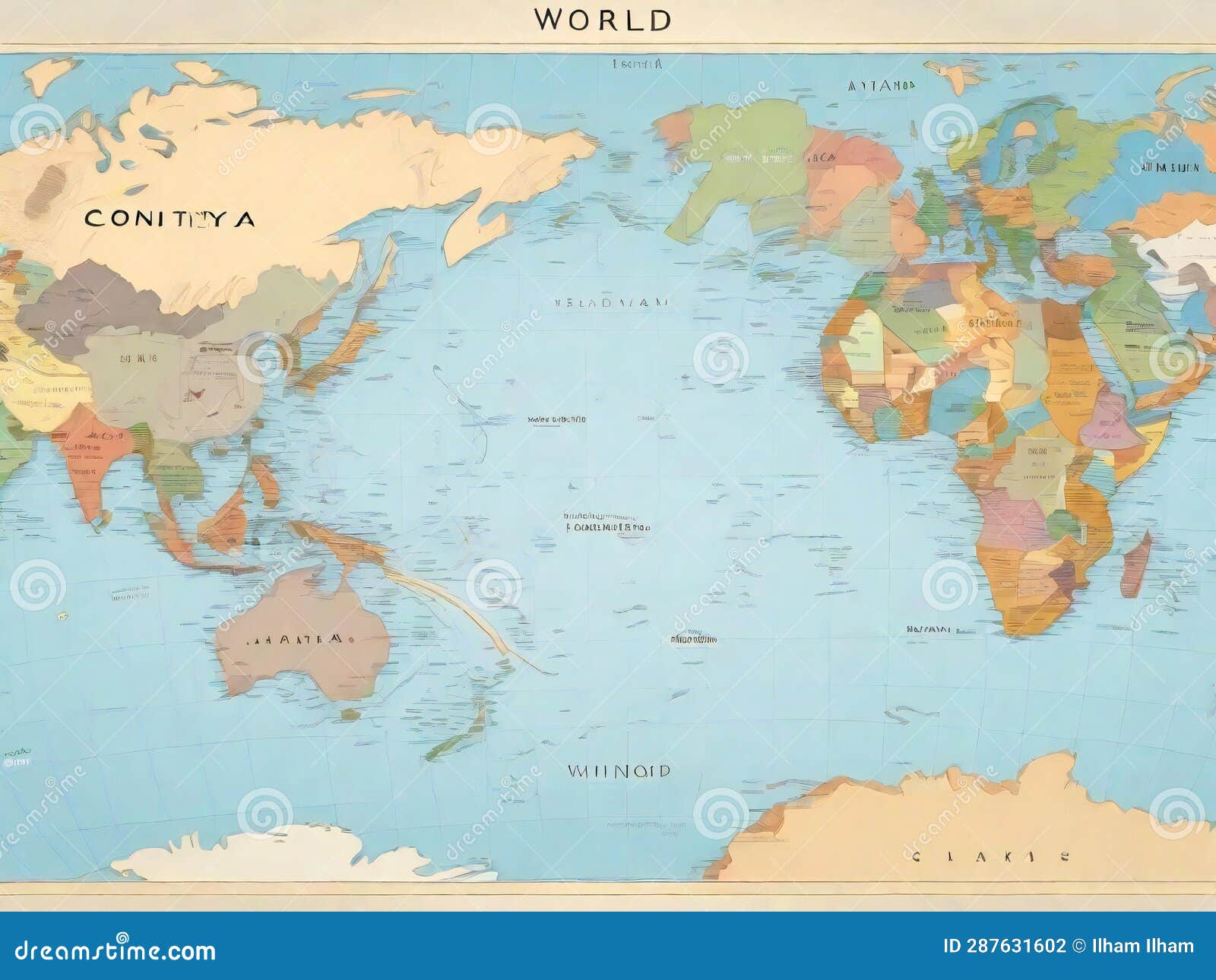 Explore the World Stunning World Map Art Stock Illustration ...