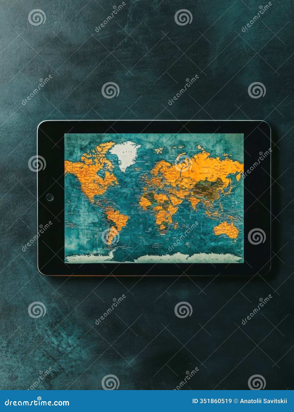 Explore the World through a Tablet with a Vibrant Map Design and Ample ...