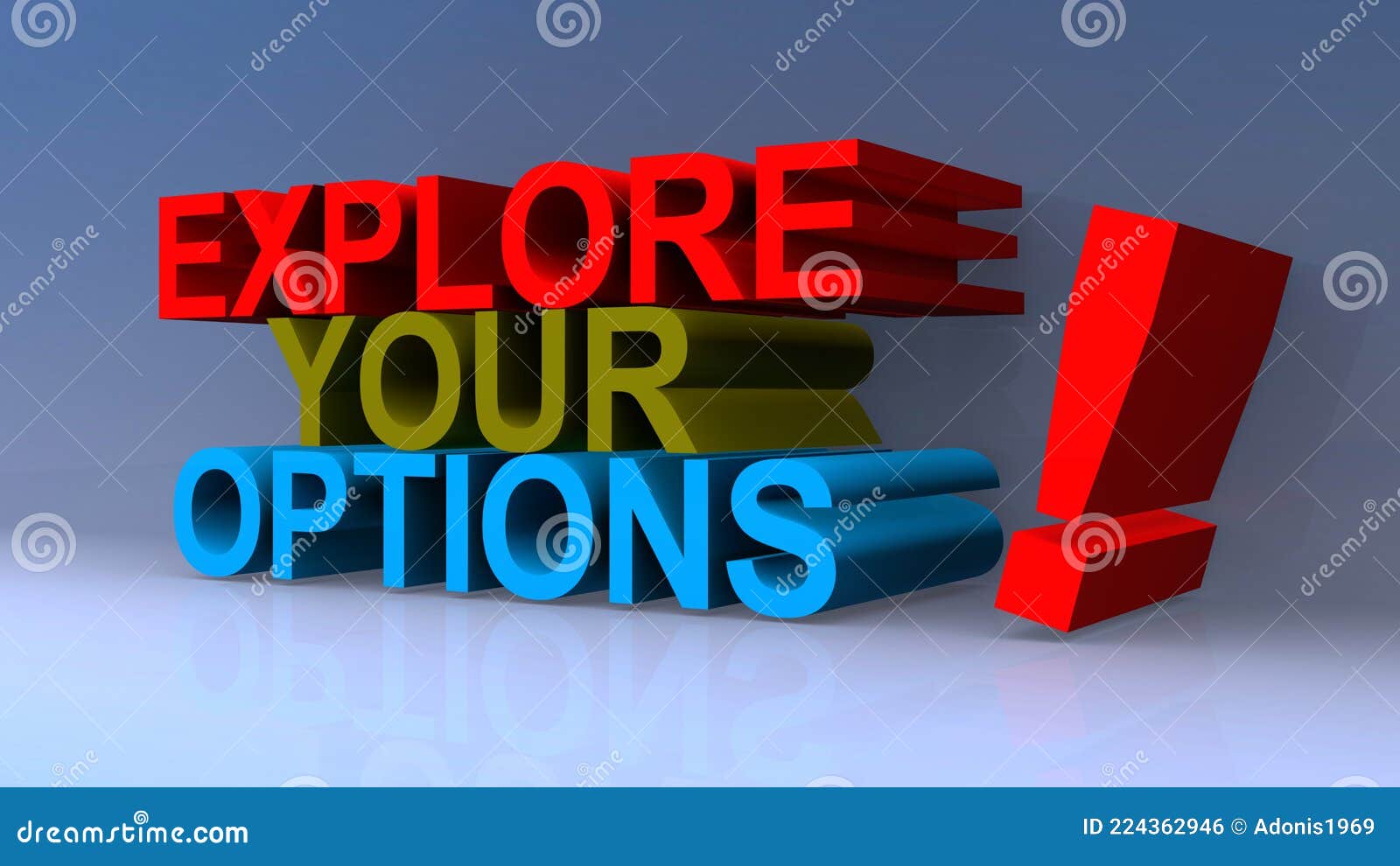 Explore Your Options on Blue Stock Illustration - Illustration of ...
