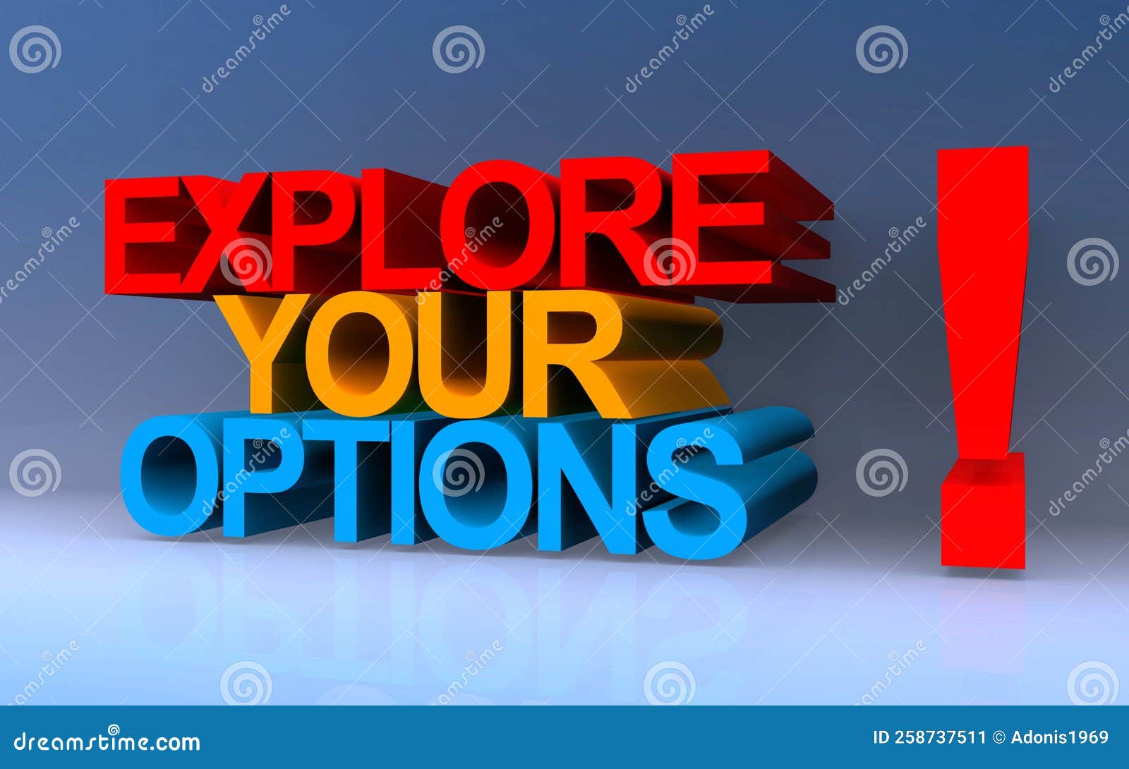 Explore Your Options on Blue Stock Illustration - Illustration of ...