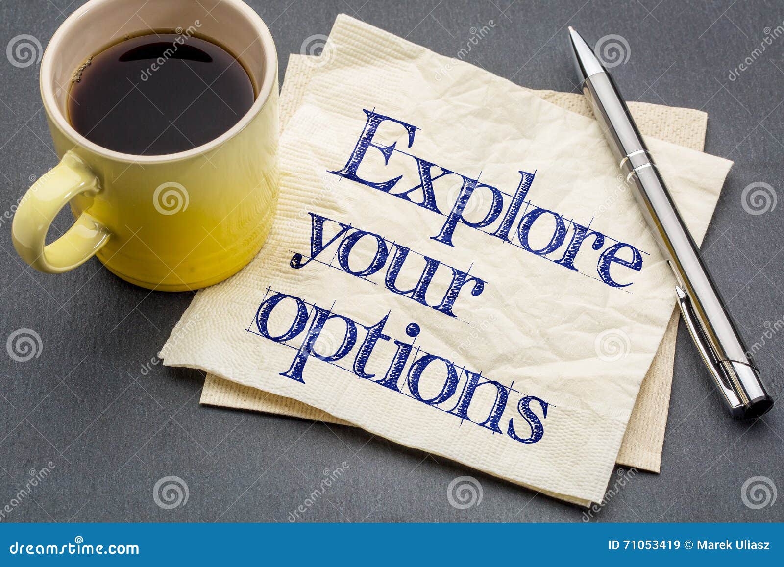Explore Your Options on Napkin Stock Image - Image of learn, research ...