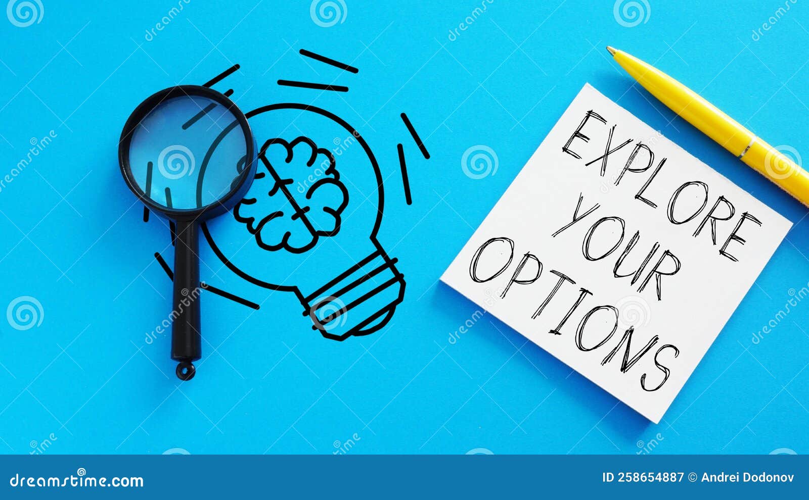 Explore Your Options is Shown Using the Text Stock Image - Image of opportunity, choice: 258654887