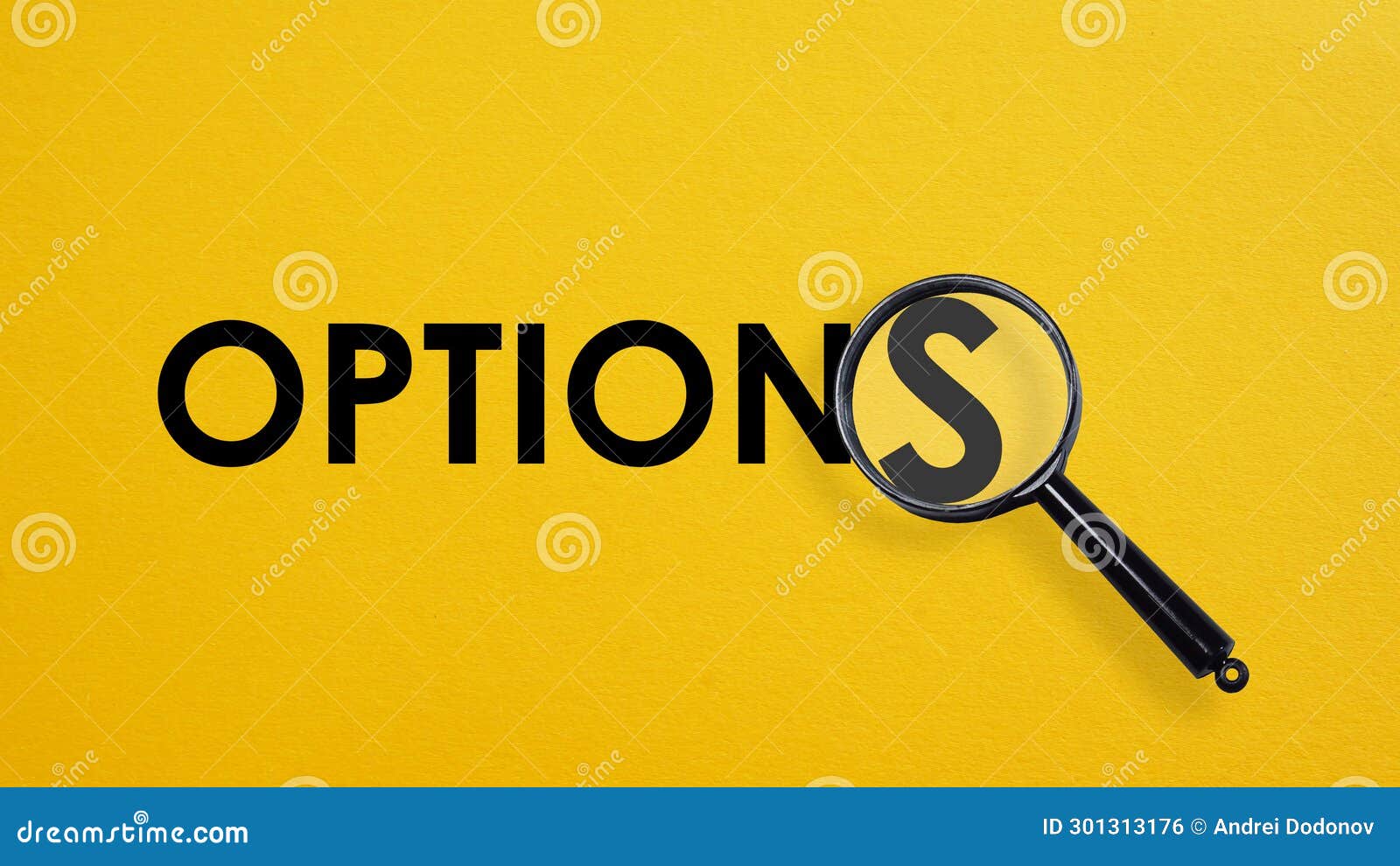 Explore Your Options is Shown Using the Text and Photo of Magnifying ...