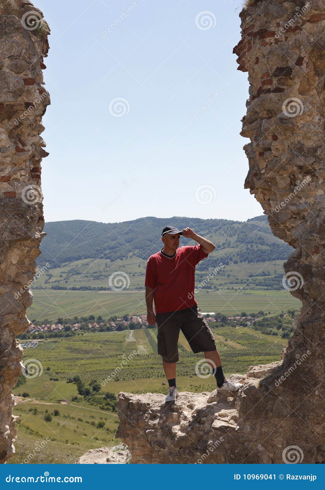 The explorer stock image. Image of look, mountain, boulder - 10969041