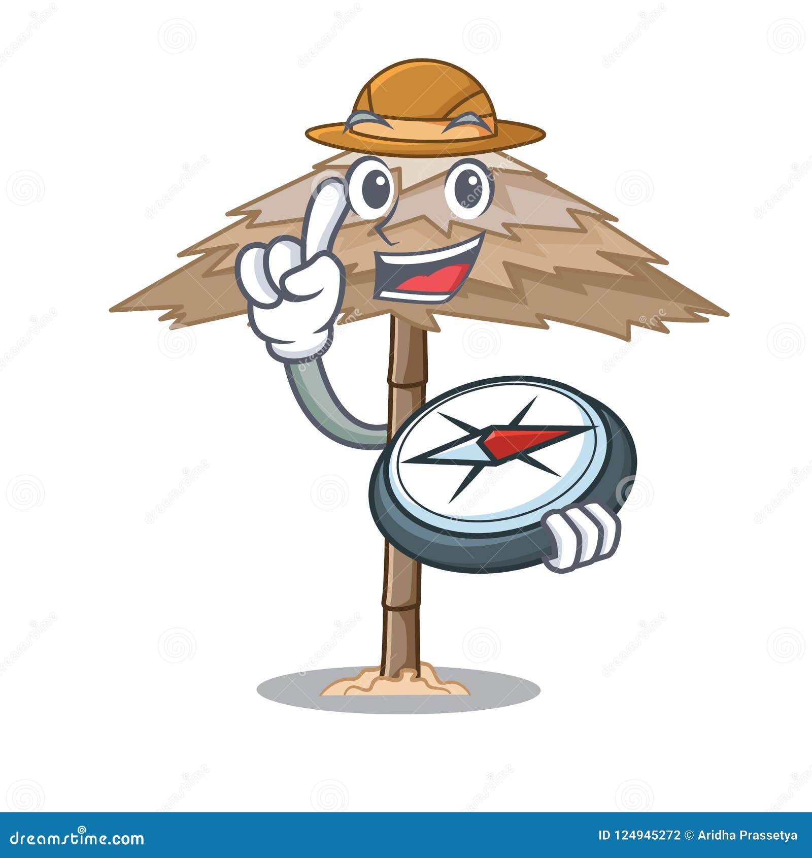 Explorer Beach Shelter Under the Umbrella Cartoon Stock Vector ...