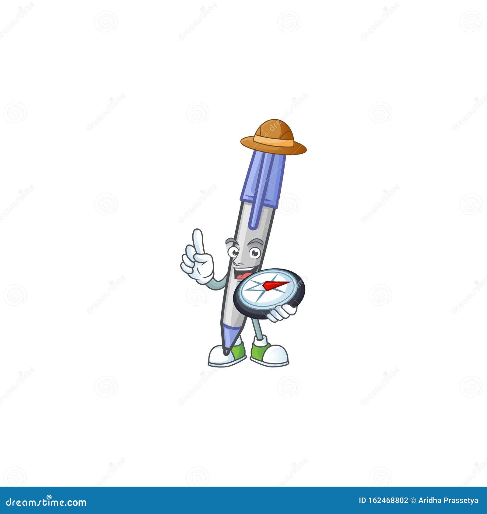 Explorer Blue Ballpoint in the Character Shape Stock Vector ...