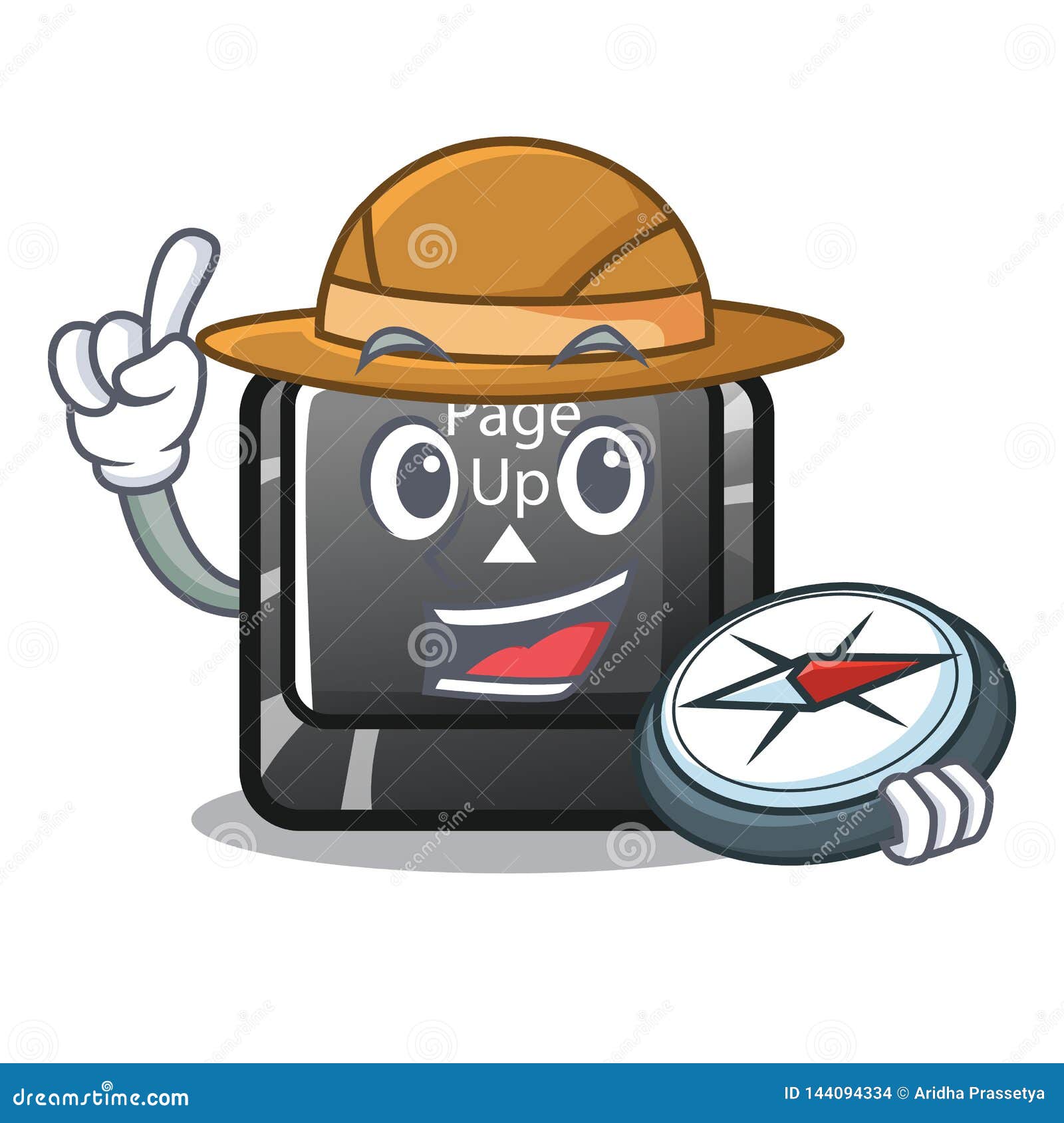 Explorer Button Page Up on Computer Cartoon Stock Vector - Illustration ...
