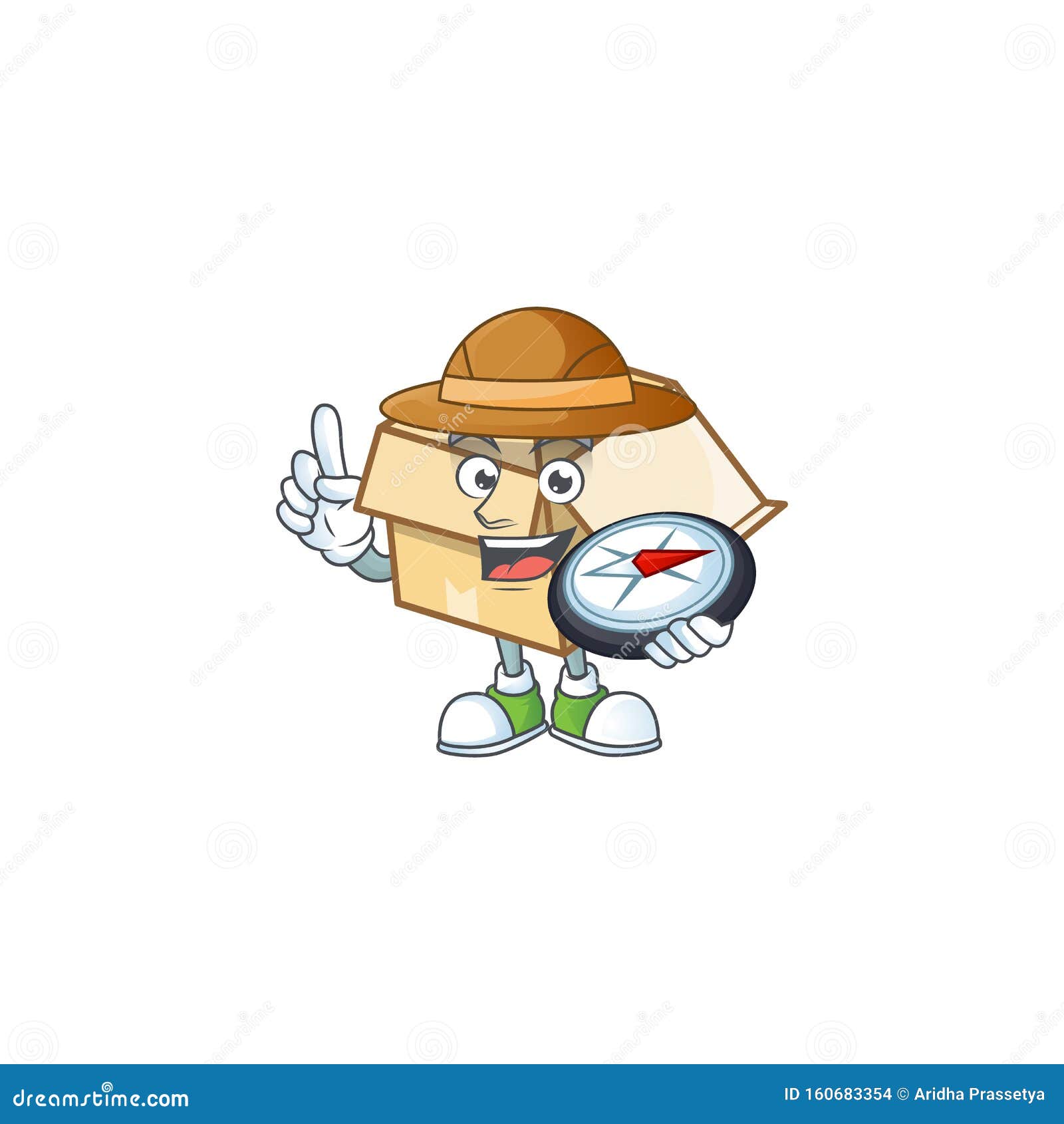 Explorer Cardboard Open in the Cartoon Shape Stock Vector ...