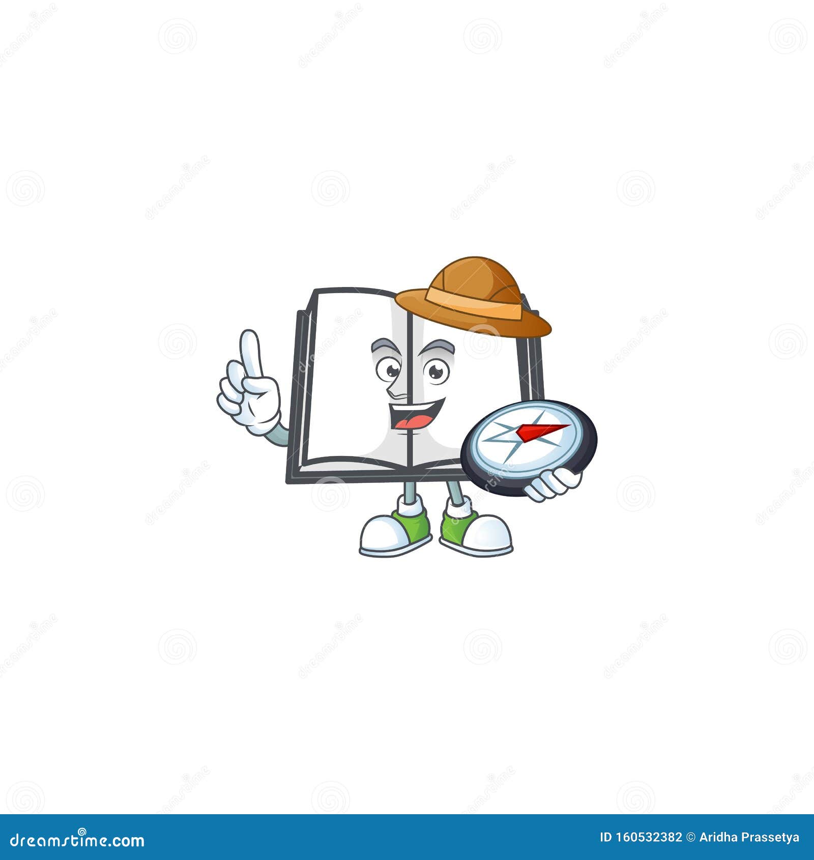 Explorer Cartoon Open Book with Cartoon Shape Stock Vector ...