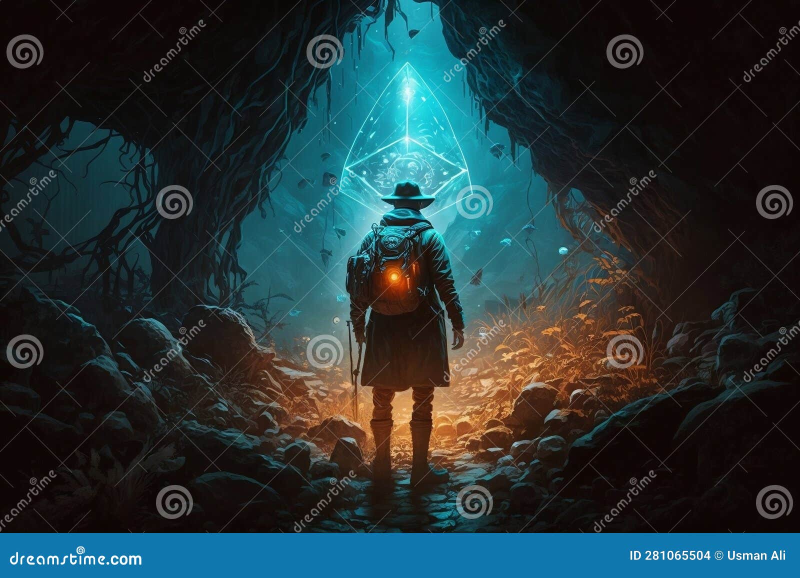 The Explorer Discovered A Spooky Environment Filled With Diamonds. AI ...