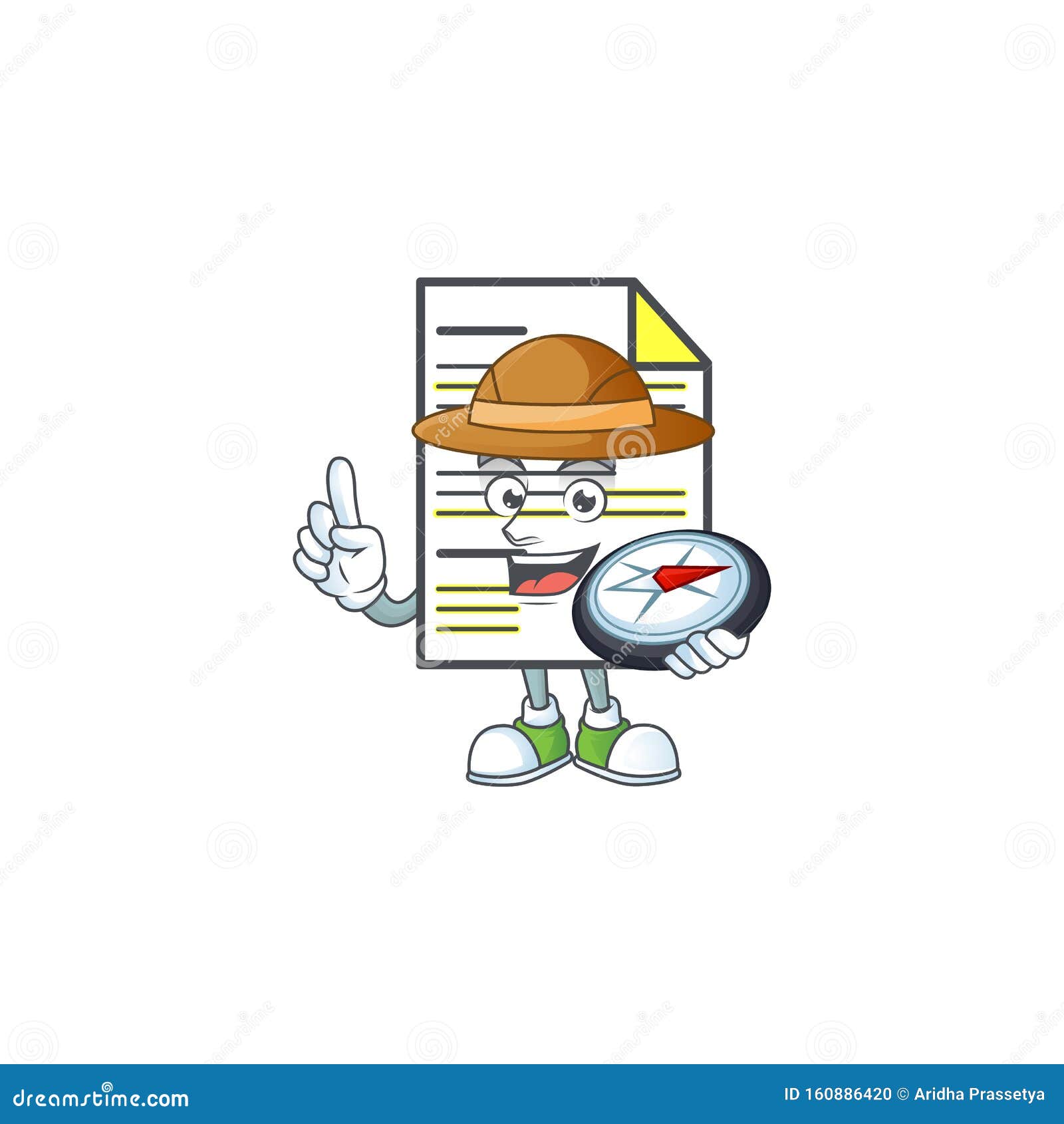 Explorer Document Template with Cartoon Character Shape Stock Vector ...