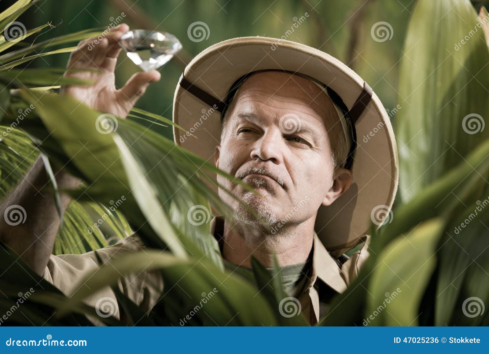Explorer Finding a Treasure Stock Photo - Image of explorer, topee ...