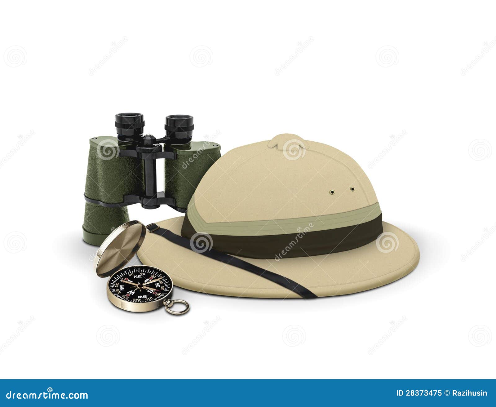 Explorer hat and equipment stock illustration. Illustration of pith ...