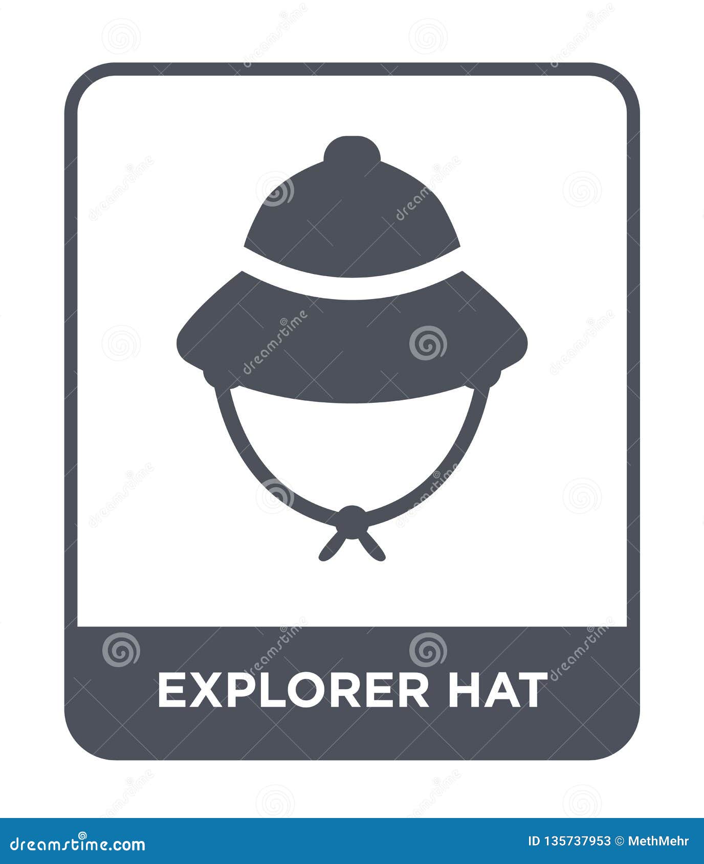 Explorer Hat Icon in Trendy Design Style. Explorer Hat Icon Isolated on White Background Stock ...