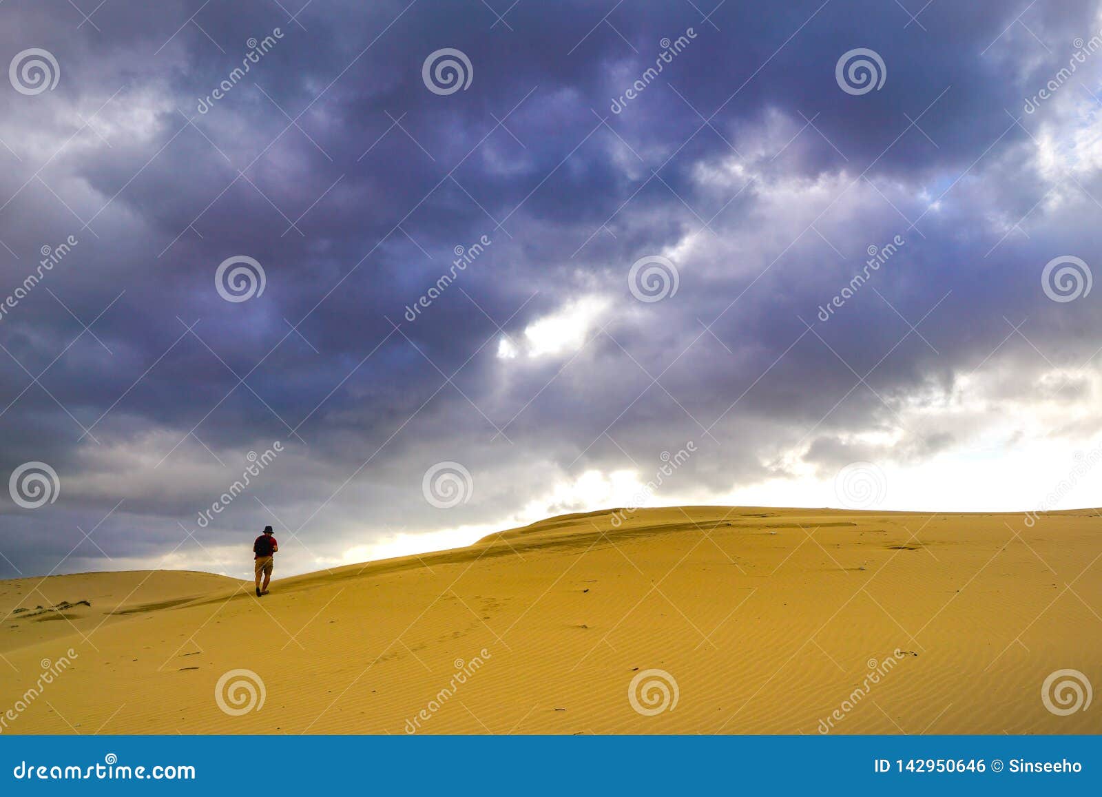 Explorer Hiking on a Desert Stock Photo - Image of hike, concept: 142950646