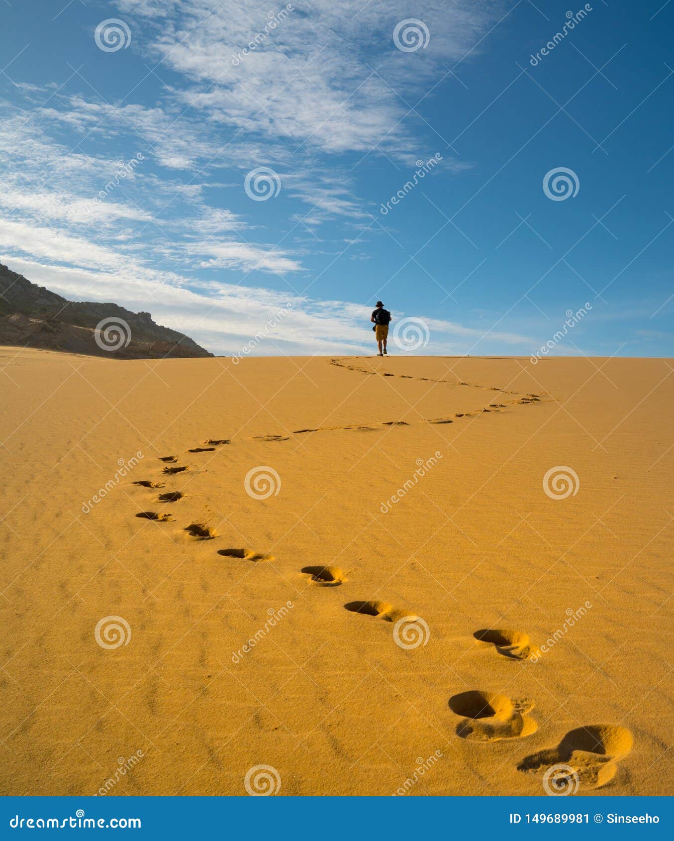 Explorer Hiking on a Desert Stock Image - Image of landscape, active ...