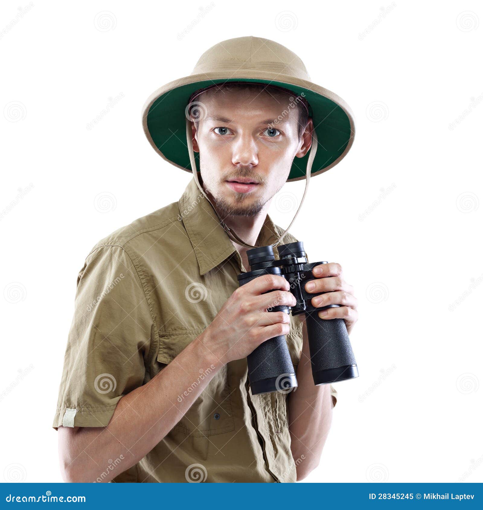 Explorer Holding Binoculars Royalty Free Stock Photo - Image: 28345245
