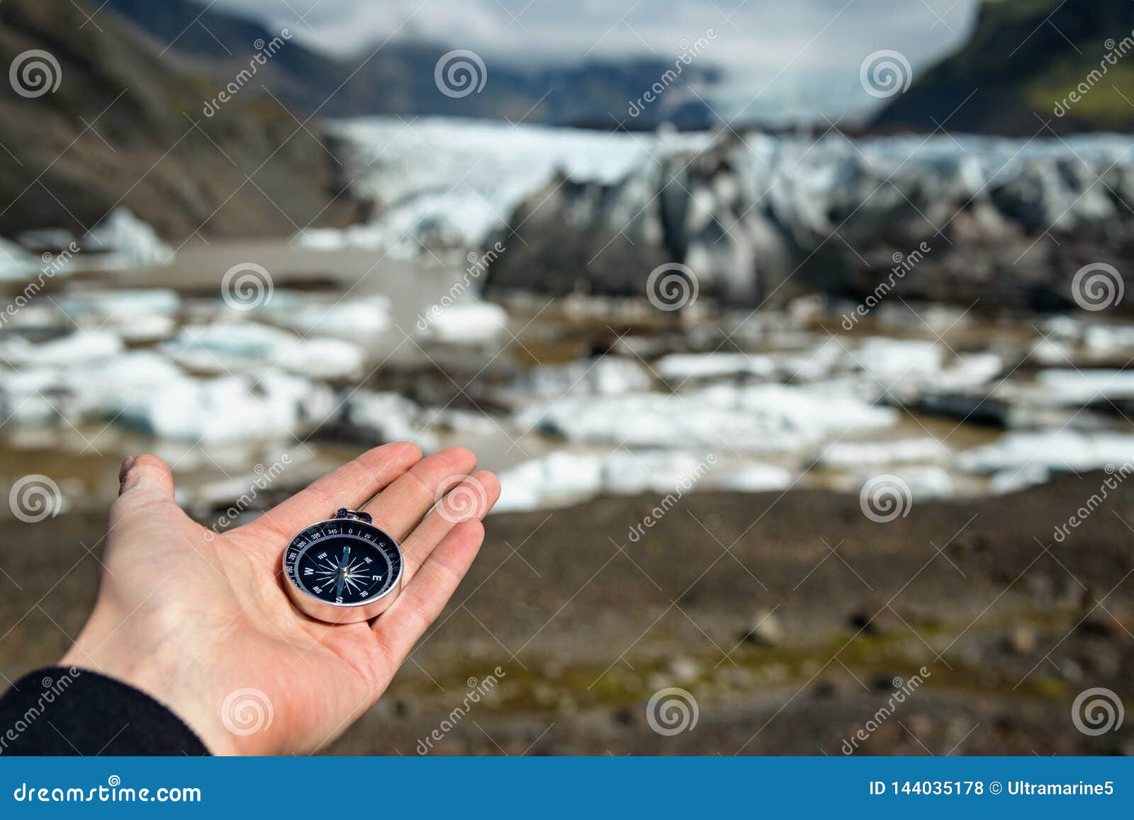 Explorer Holding Compass in His Hand Stock Photo - Image of traveler ...