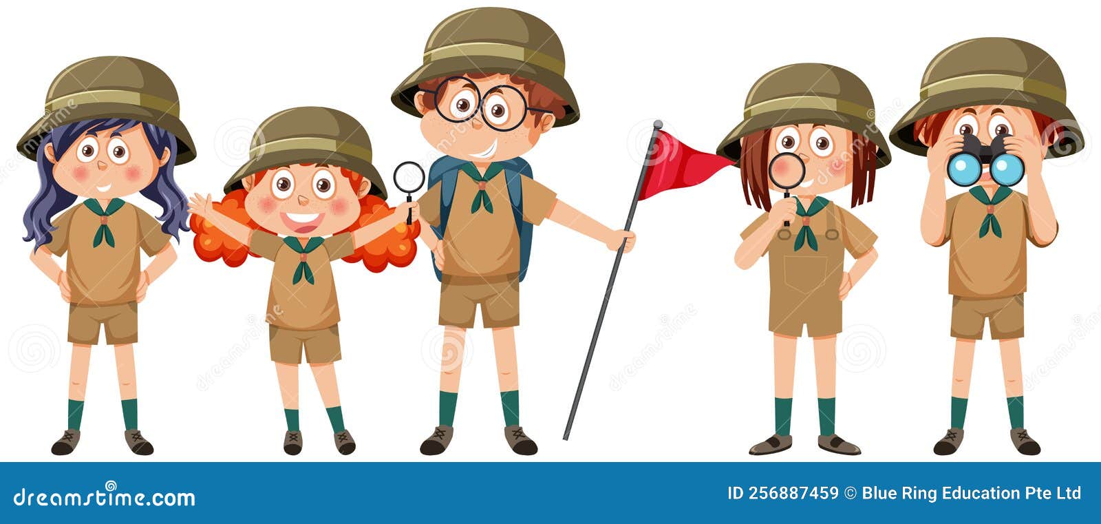 Explorer Kids Cartoon Character Stock Vector - Illustration of person ...