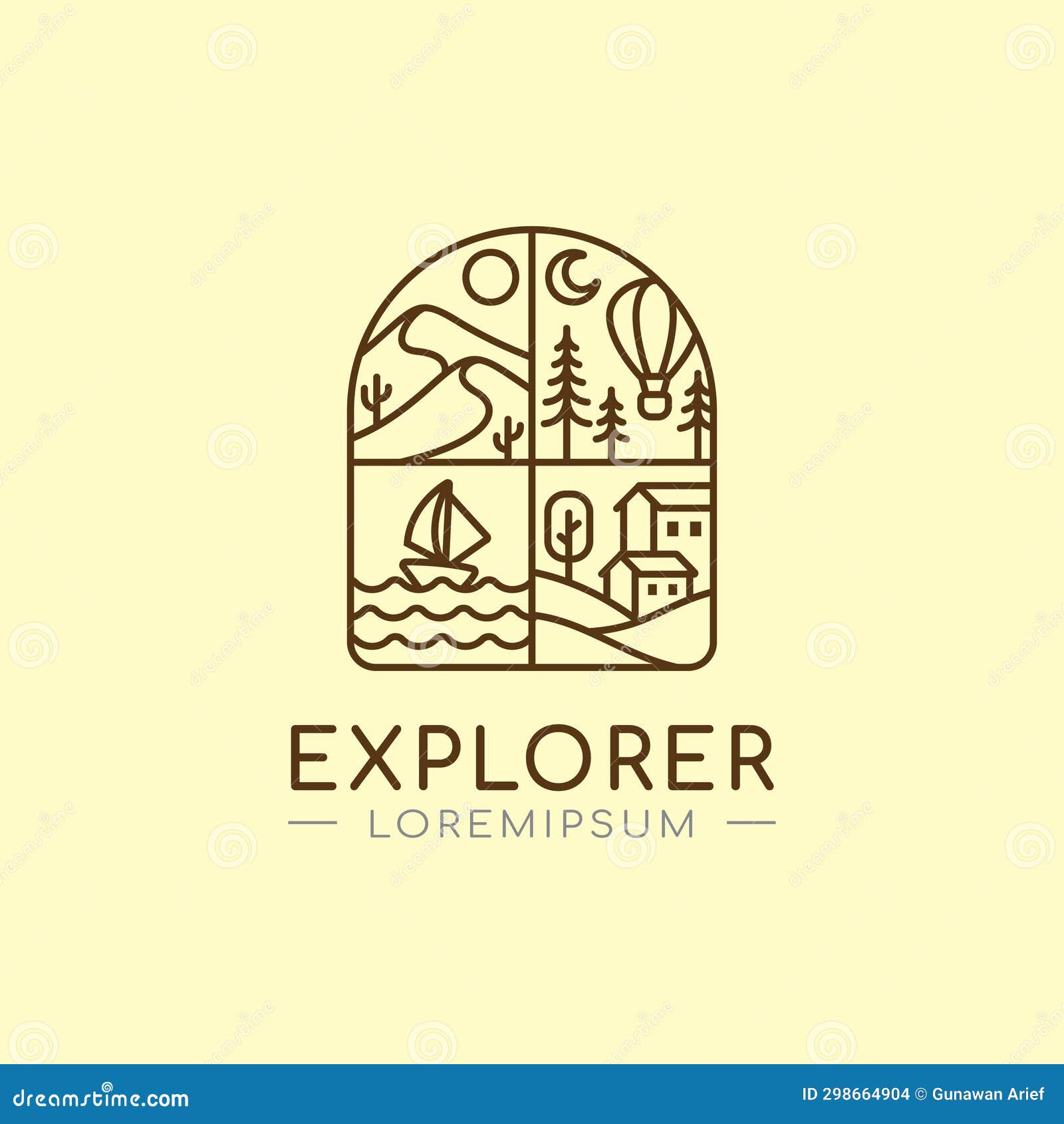 Explorer Line Logo Design Template Stock Illustration - Illustration of ...