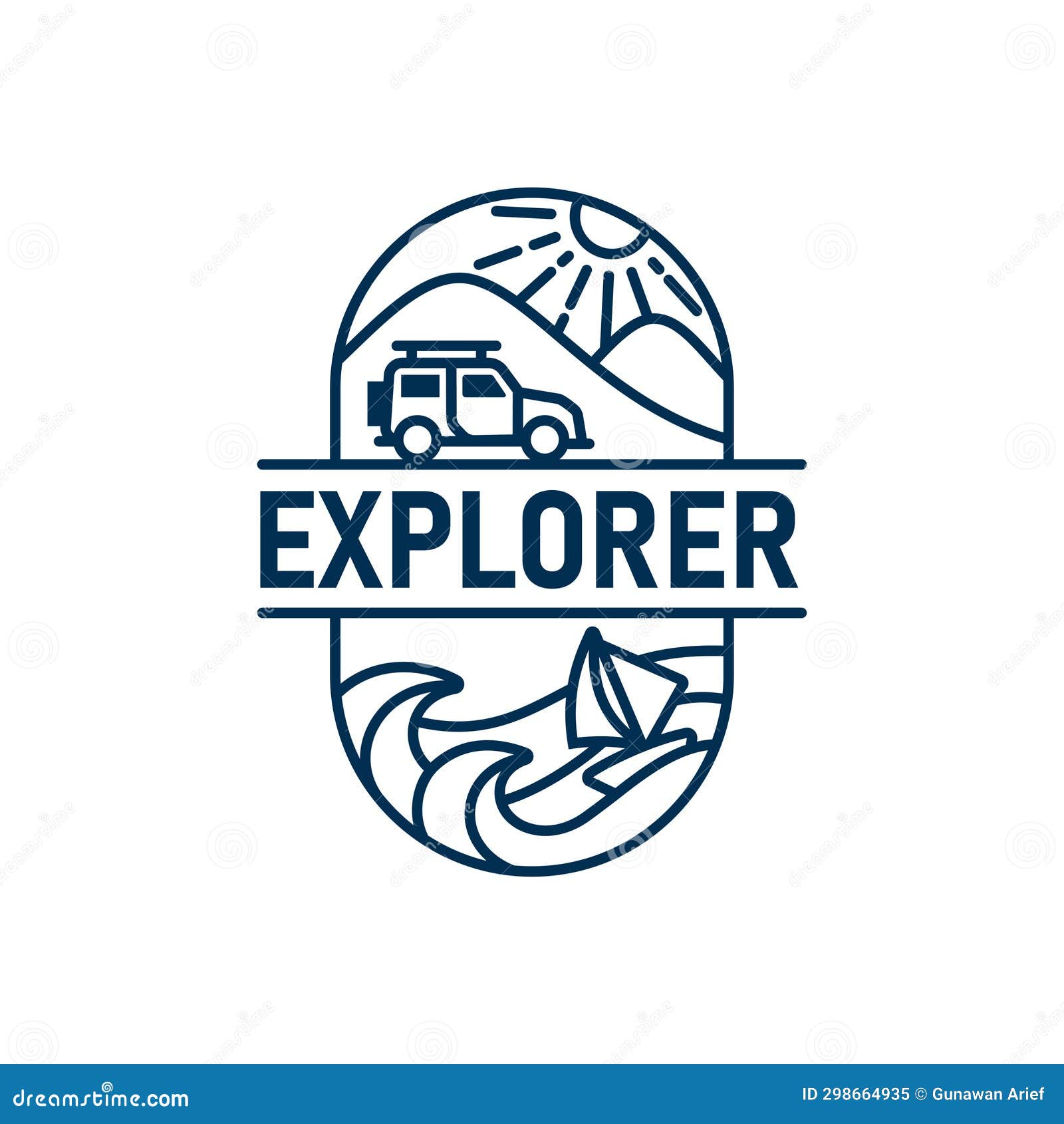 Explorer Line Logo Design Template Stock Vector - Illustration of ...