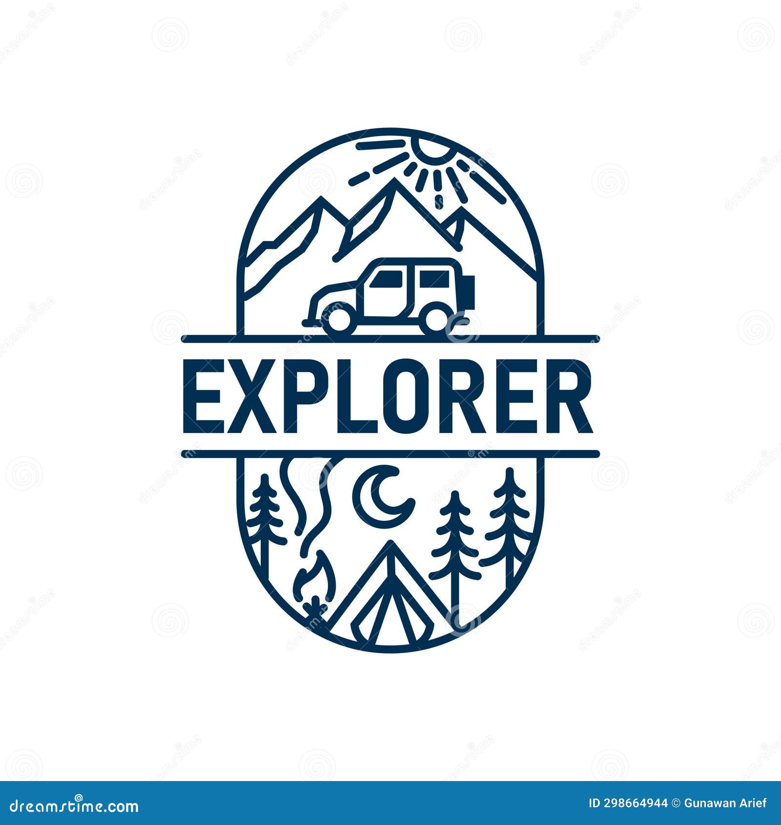Explorer Line Logo Design Template Stock Vector - Illustration of ...