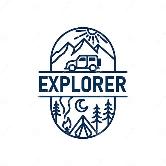 Explorer Line Logo Design Template Stock Vector - Illustration of ...