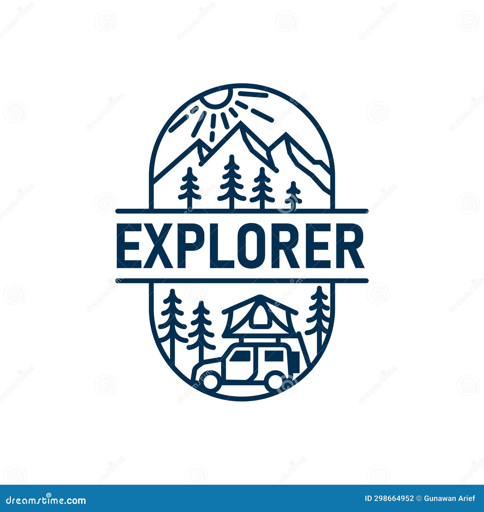 Explorer Line Logo Design Template Stock Vector - Illustration of ...