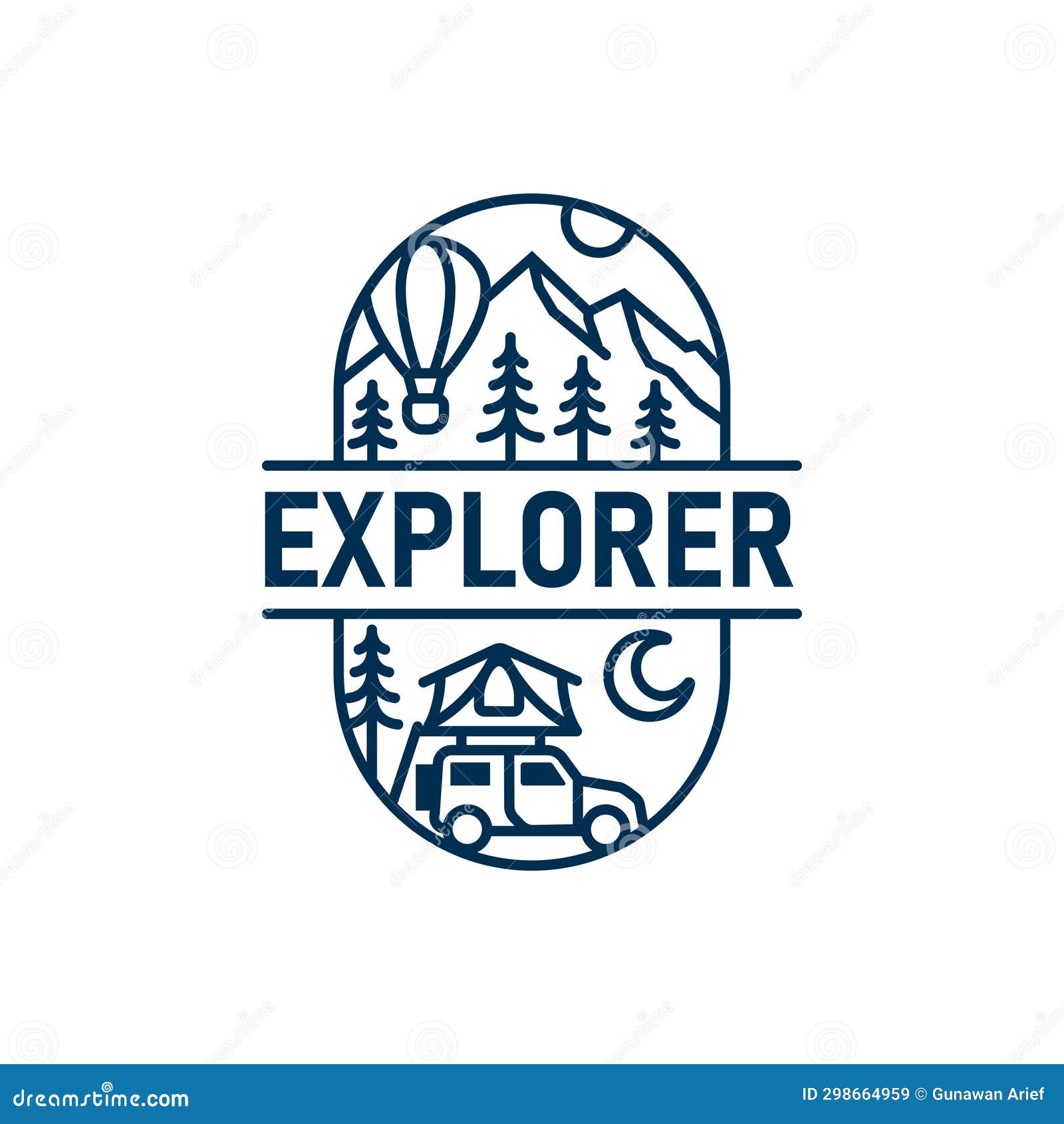 Explorer Line Logo Design Template Stock Vector - Illustration of ...